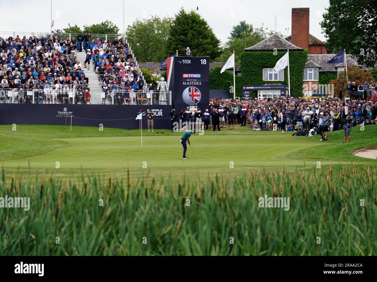 Justin Rose of England on the eighteenth green during day four of the ...