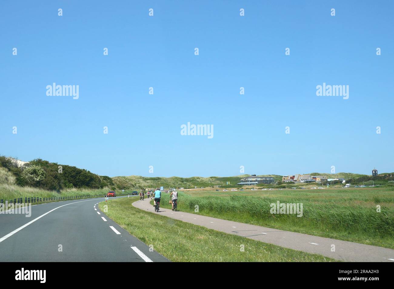 Road to Callantsoog, part of Schagen in the Netherlands, North Holland ...