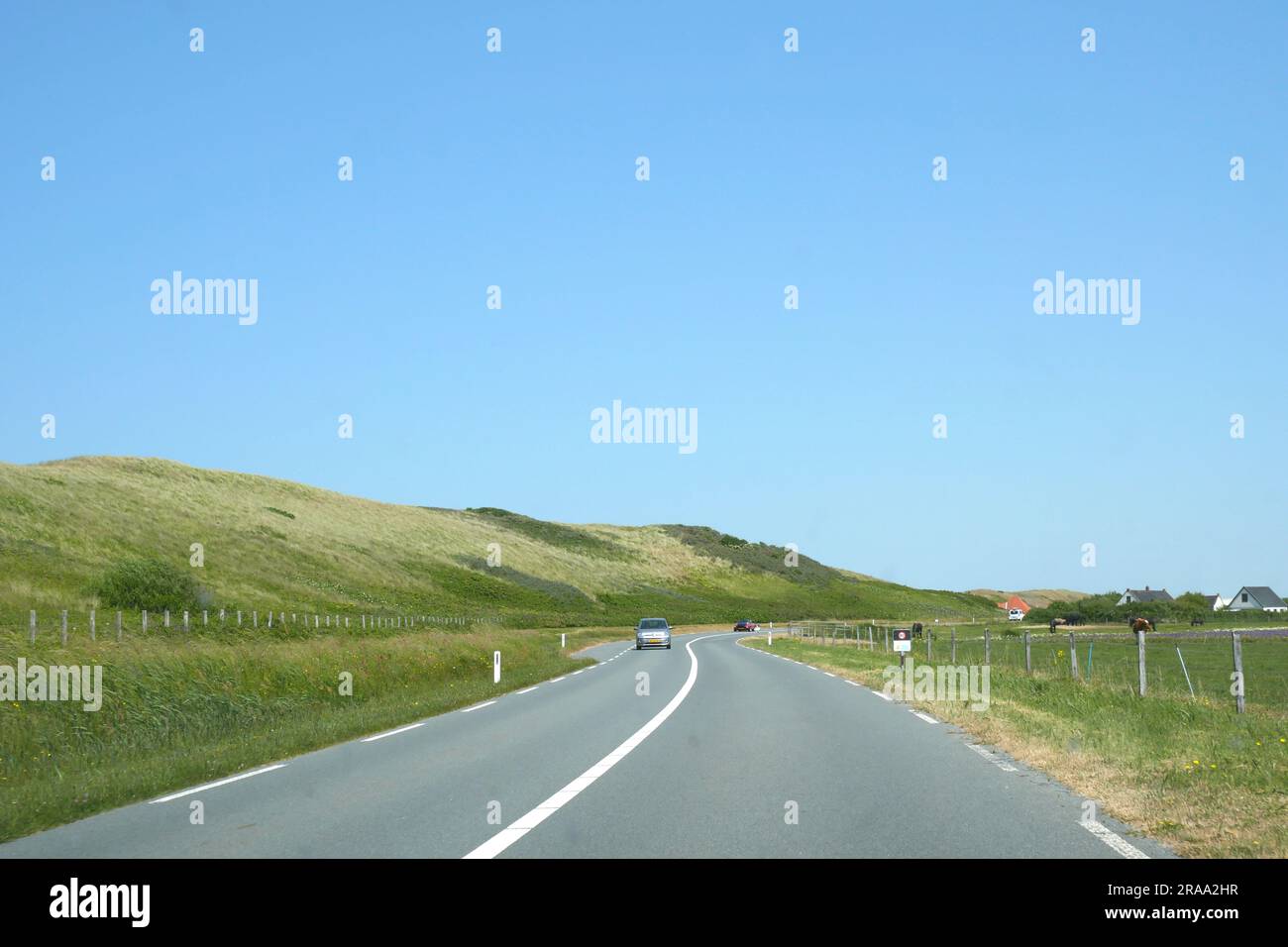 Road to Callantsoog, part of Schagen in the Netherlands, North Holland ...