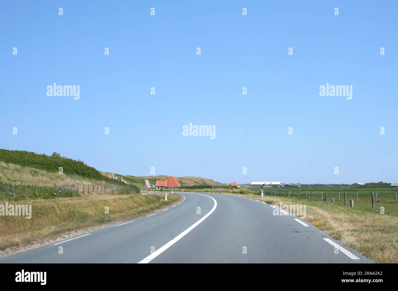 Road to Callantsoog, part of Schagen in the Netherlands, North Holland ...