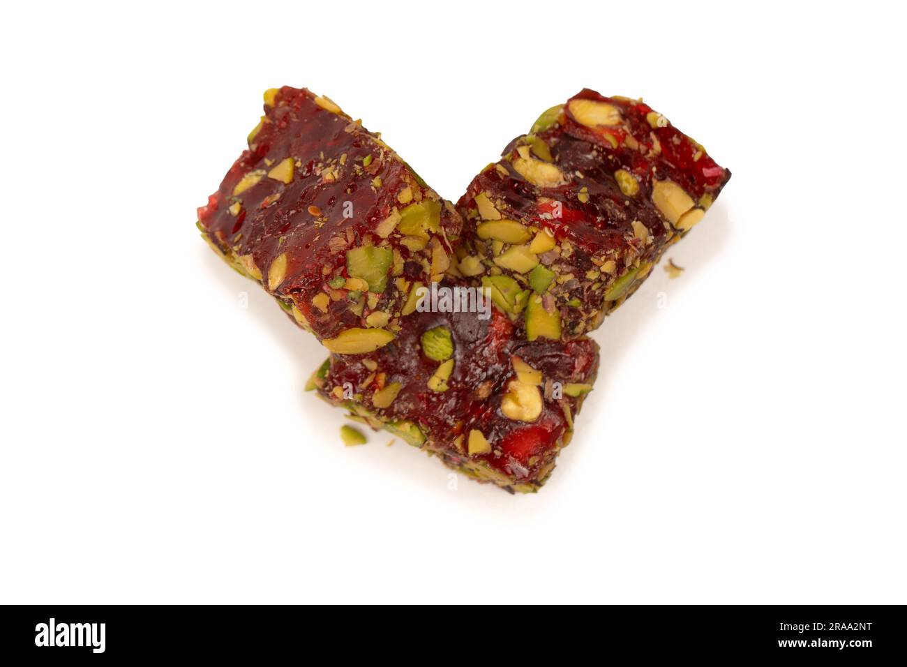 Sweet roll with pomegranate and pistachios, turkish sweets. Turkish ...
