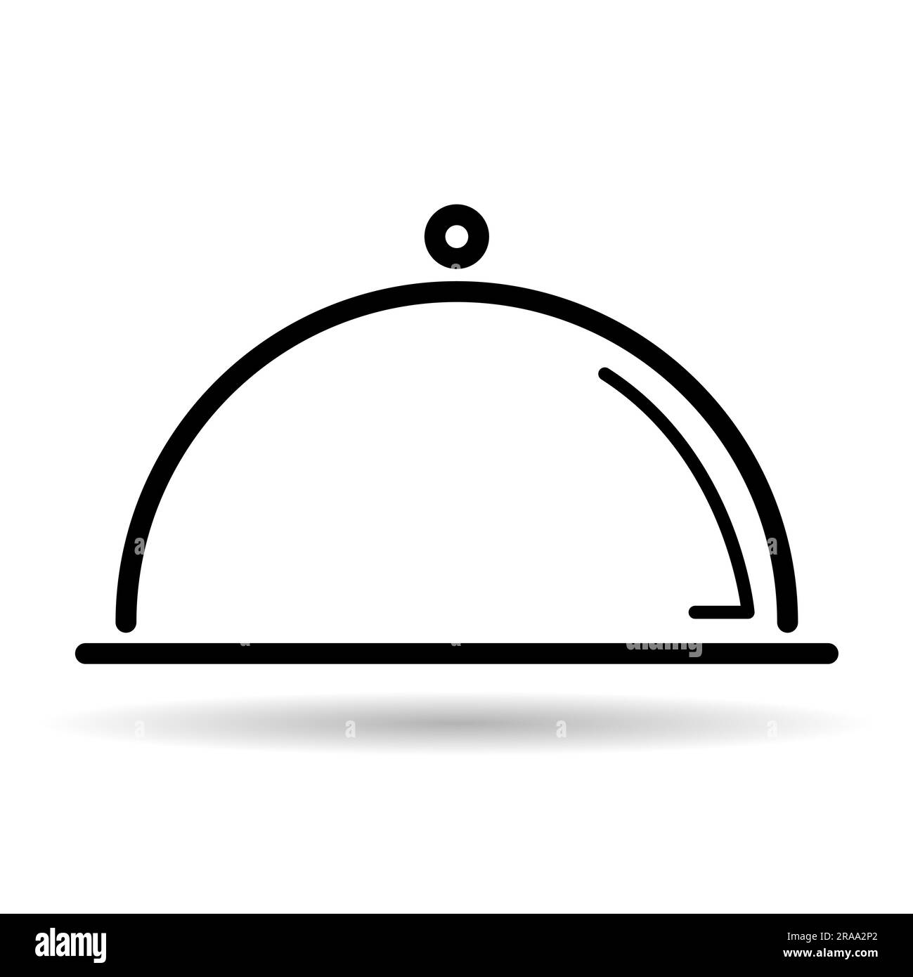 Waiter tray shadow icon, dish menu restaurant web symbol, lunch design ...