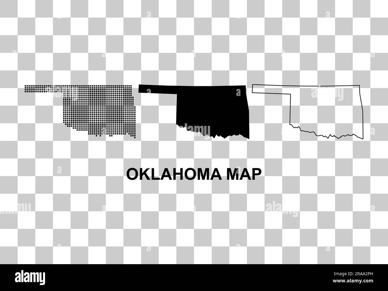 Set of Oklahoma map, united states of america. Flat concept symbol ...
