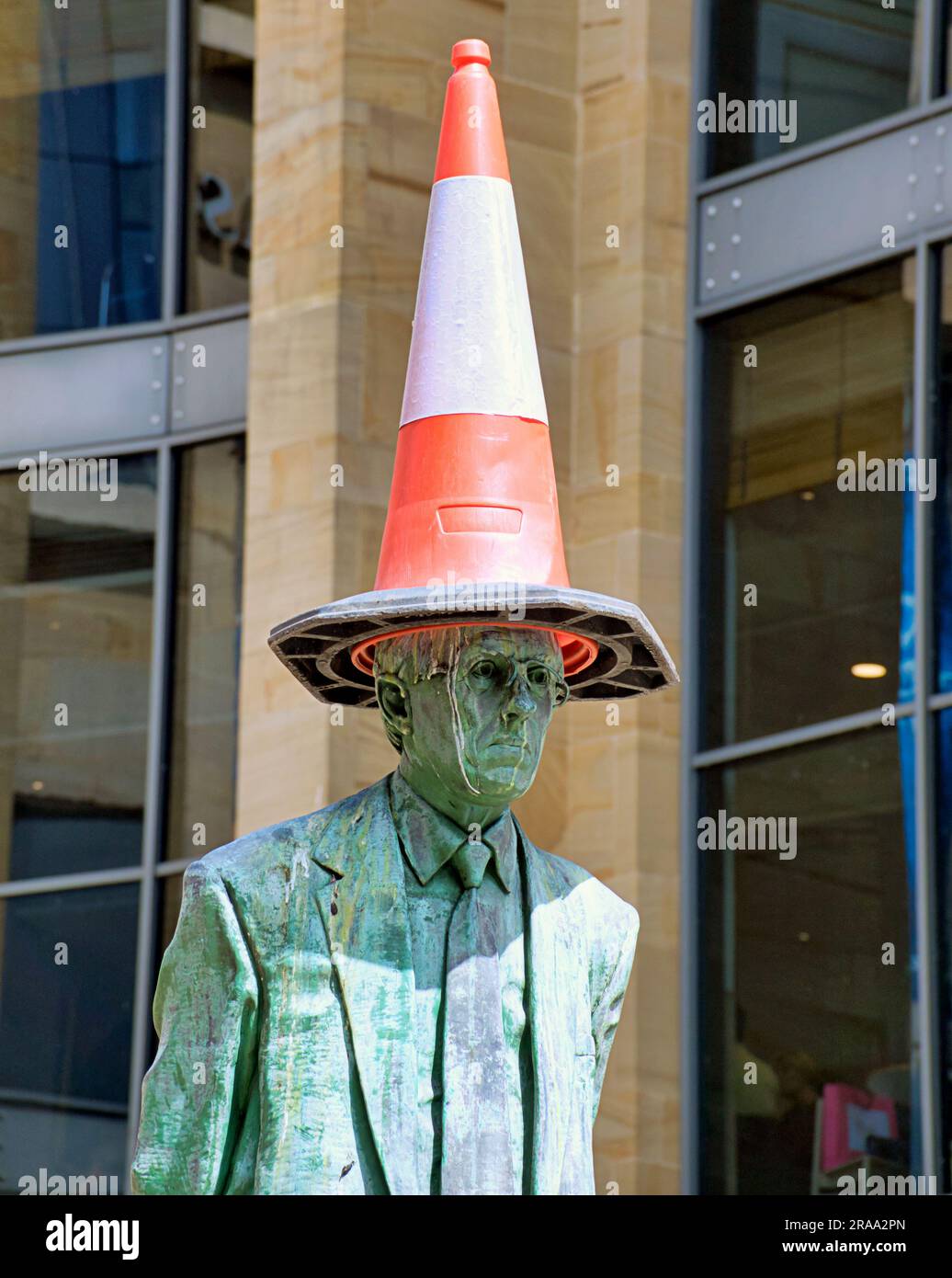 Glasgow, Scotland, UK 2nd July, 2023.Donald Dewar statue gets his ...