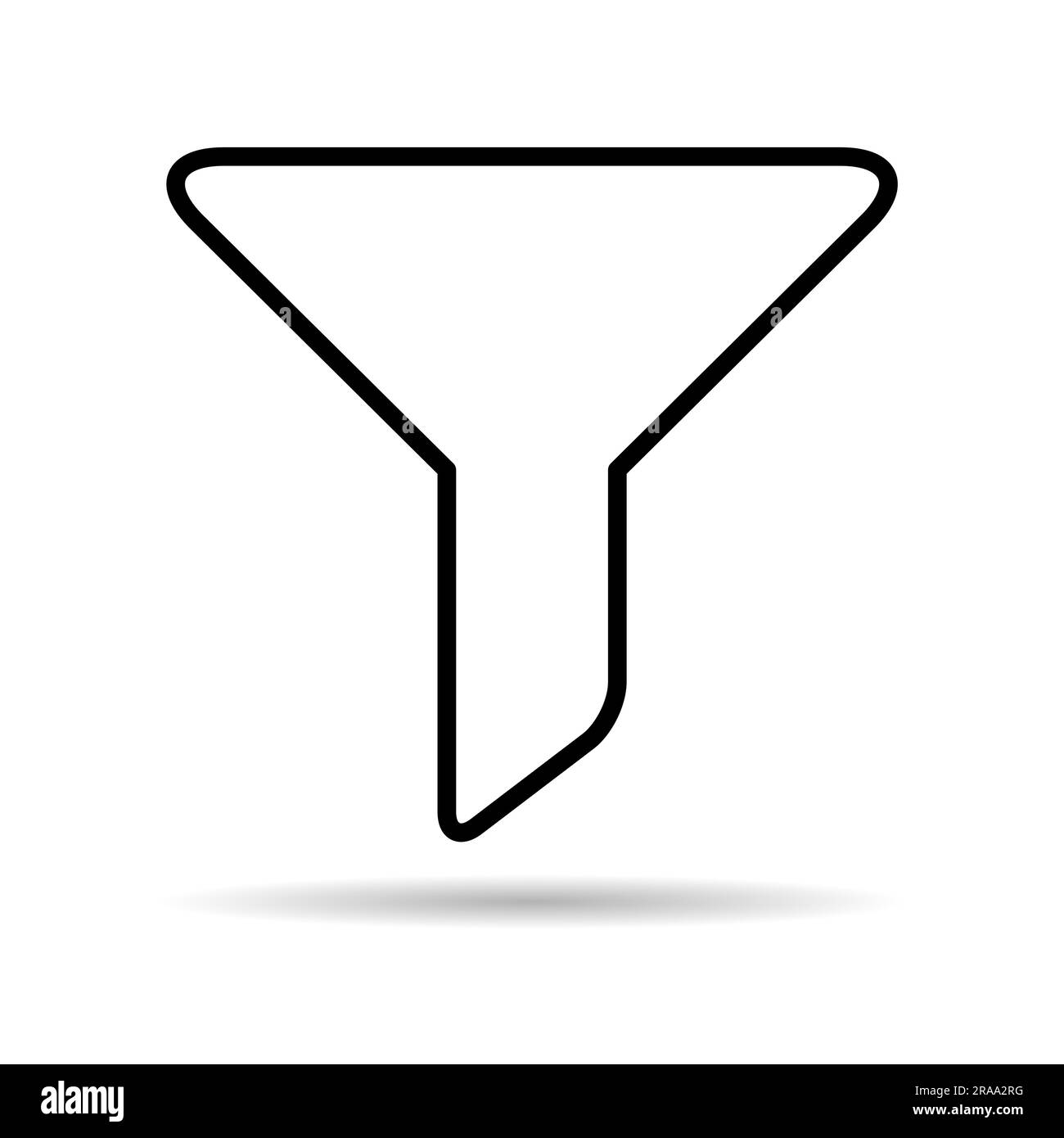 Filter button web shape shadow icon, filtering symbol, funnel sign ...