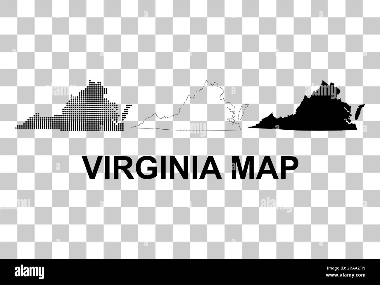 Virginia state outline set map hi-res stock photography and images - Alamy