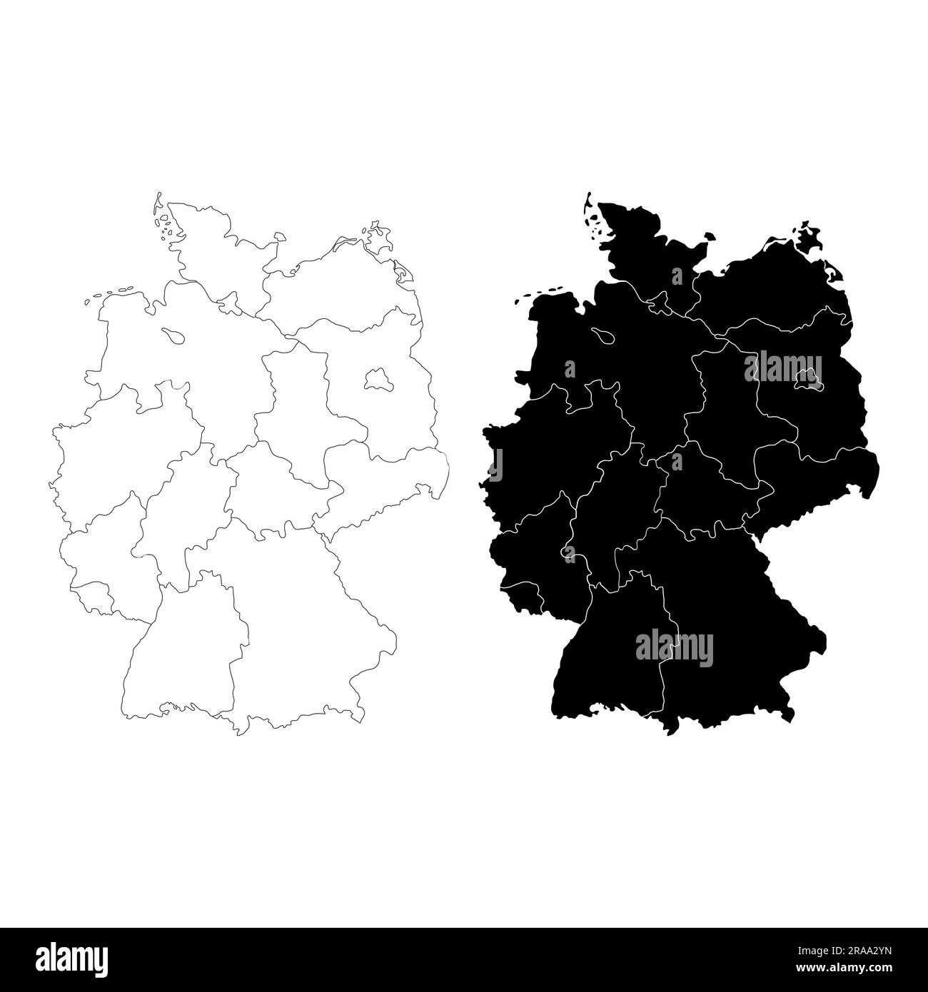 Set of Germany map icon, geography blank concept, isolated graphic ...