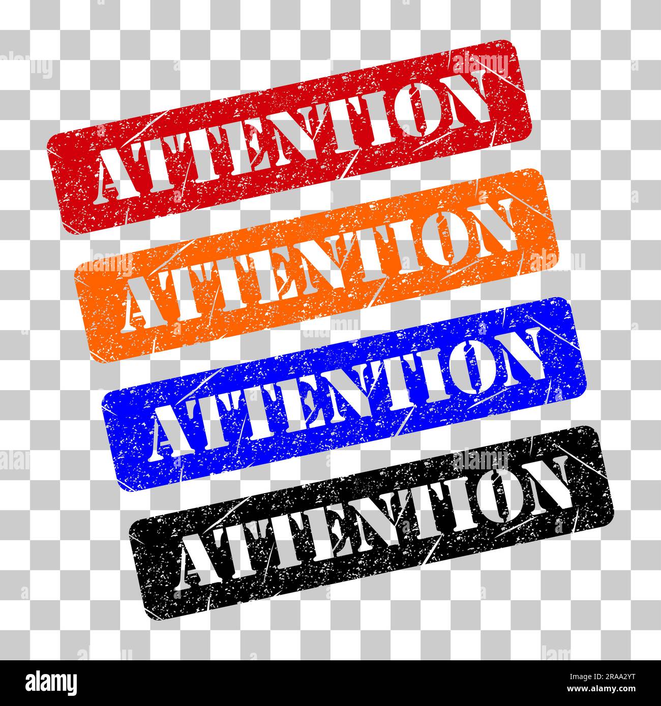 Set of Attention stamp symbol, label sticker sign button, text banner ...