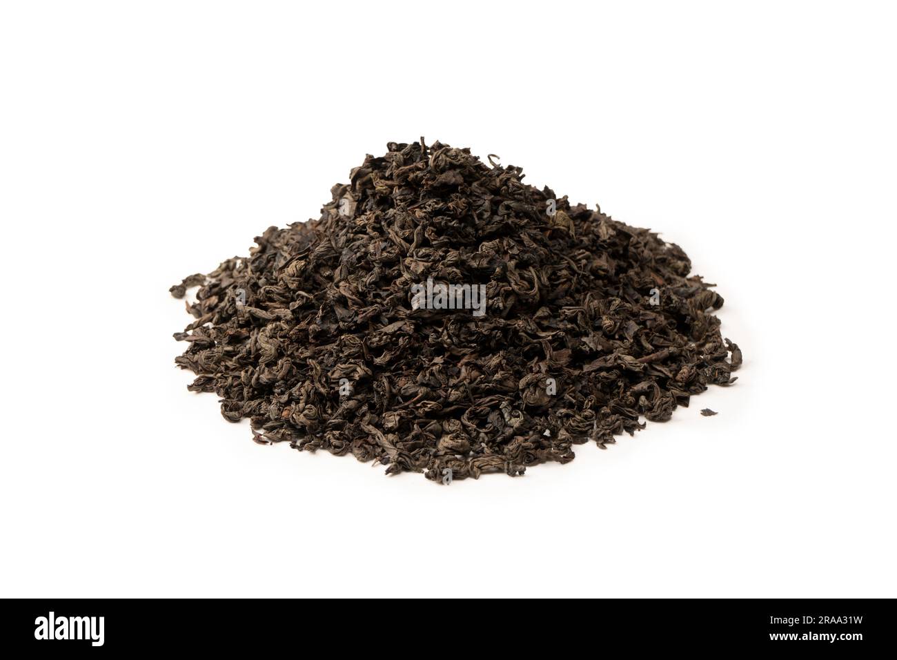 Dried tea leaves isolated on a white background. Top view Stock Photo ...