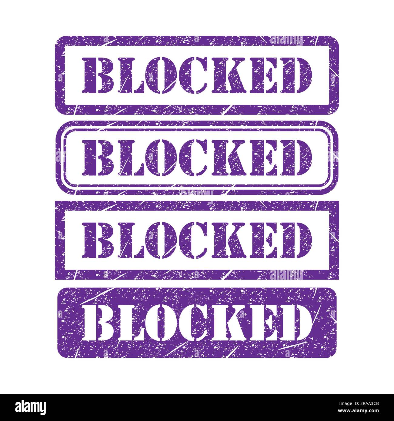 Set of Blocked stamp symbol, label sticker sign button, text banner ...