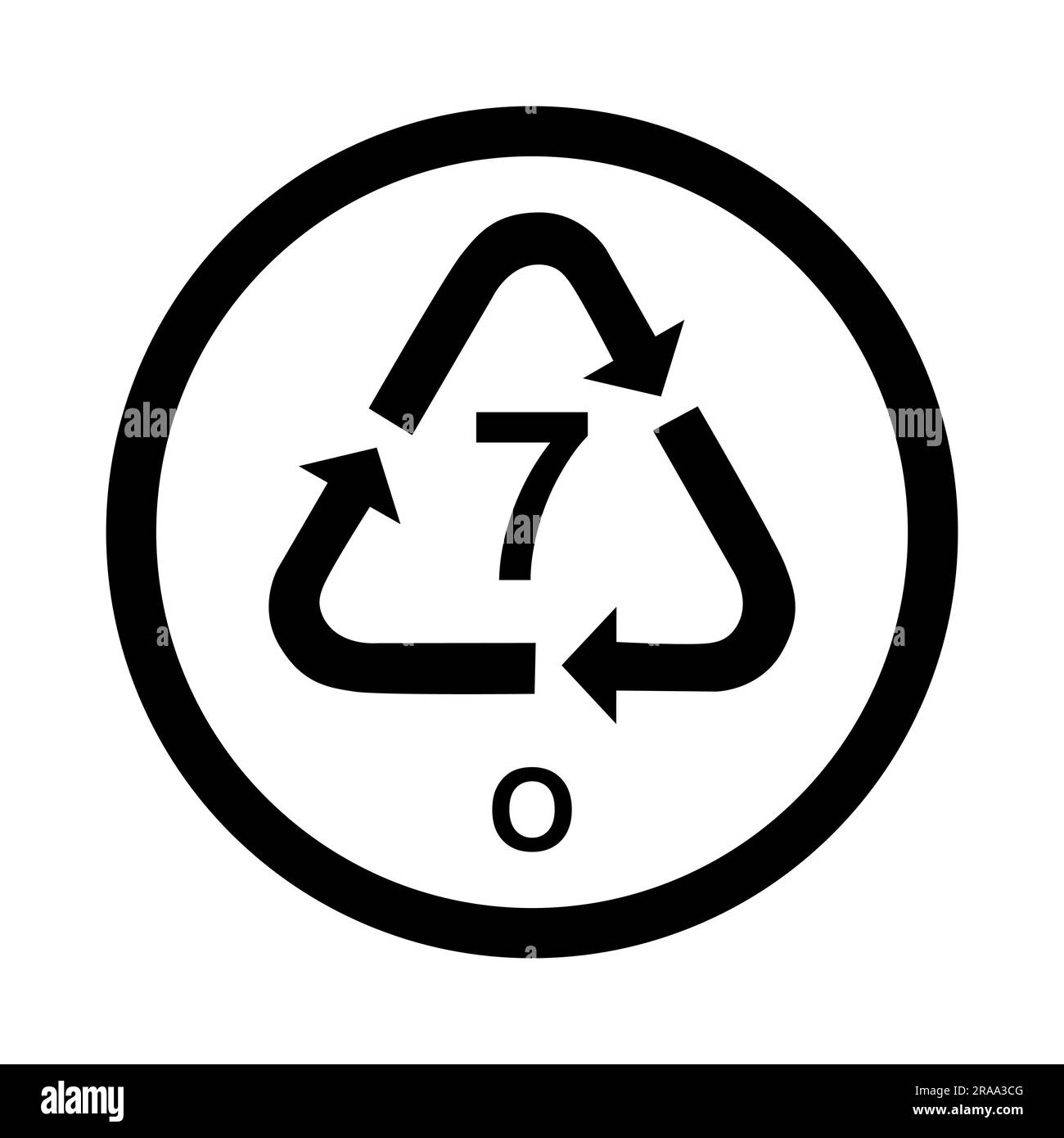 Plastic symbol, ecology recycling sign isolated on white background ...