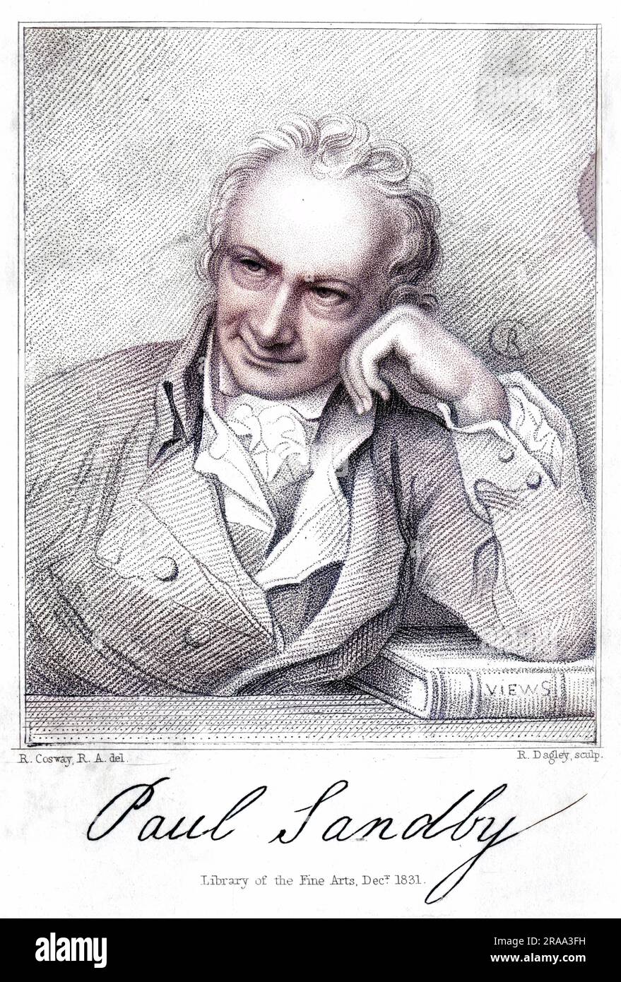PAUL SANDBY artist with his autograph Date: 1725 - 1809 Stock Photo - Alamy