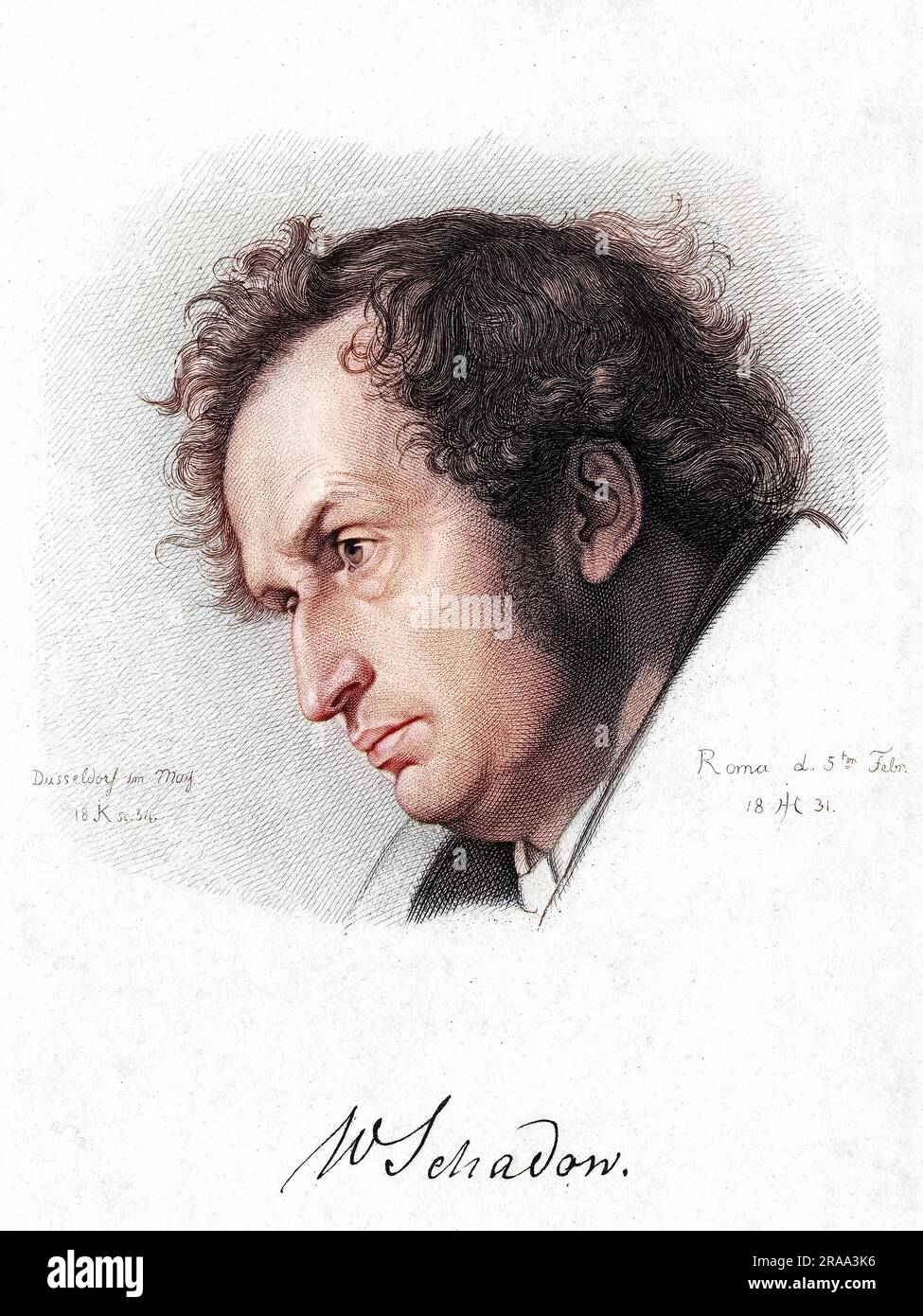 WILHELM FRIEDRICH von SCHADOW (1789 - 1862), German artist with his ...