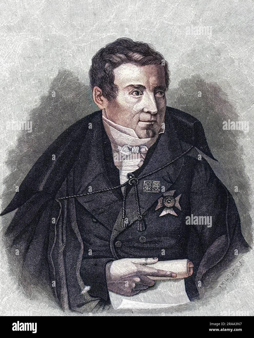 AUGUST WILHELM von SCHLEGEL German writer Date: 1767 - 1845 Stock Photo ...