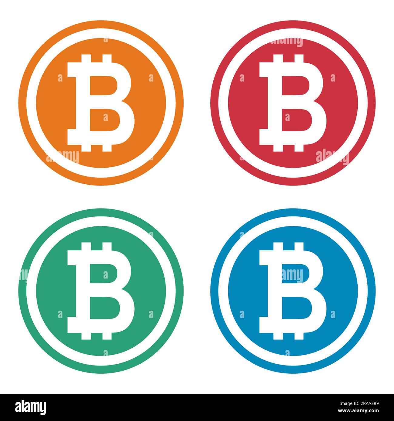 Set of Bitcoin web coin, internet electronic crypto design symbol, digital pay vector ...