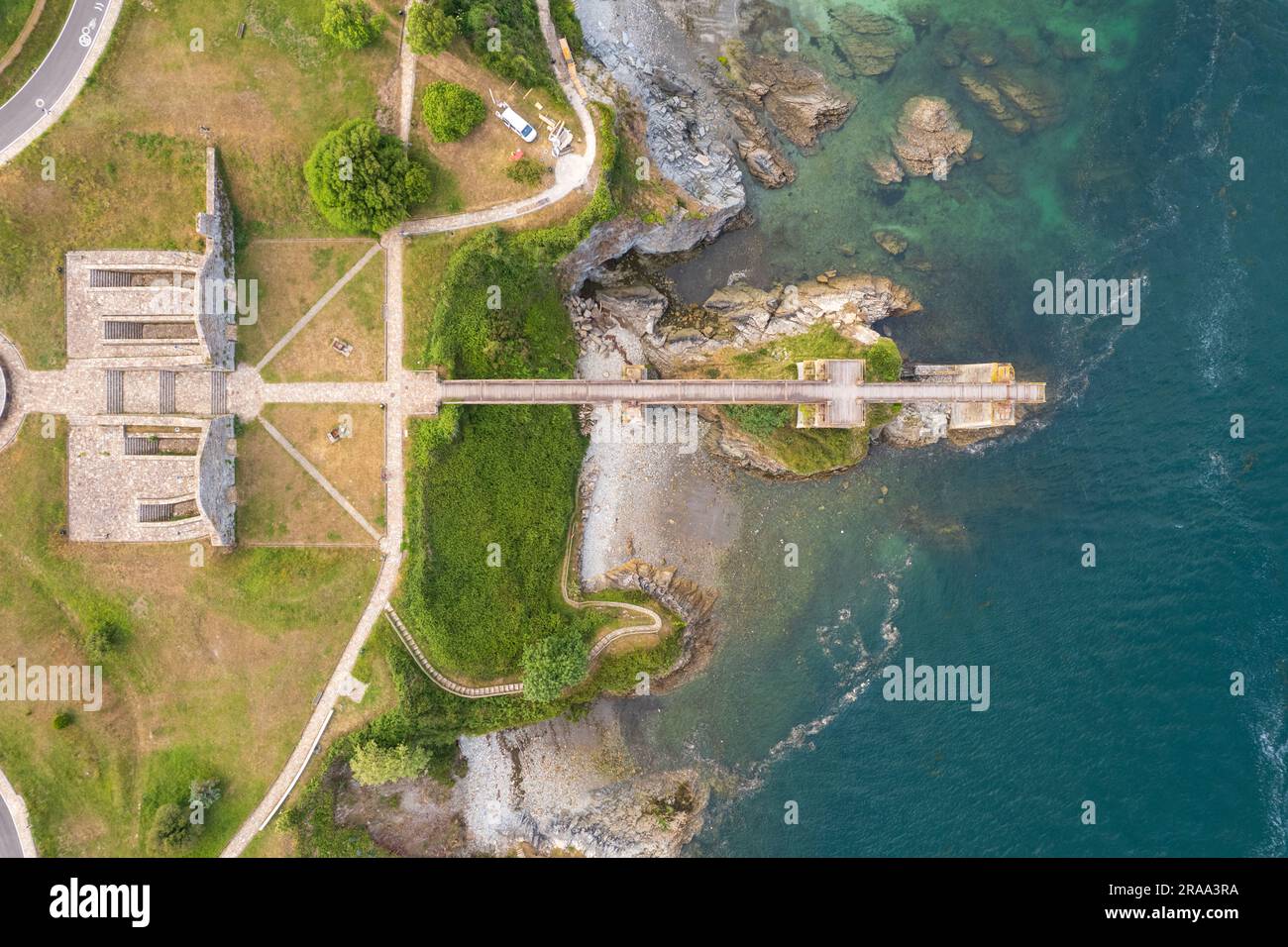 Aerial view wooden bridge on hi-res stock photography and images - Alamy