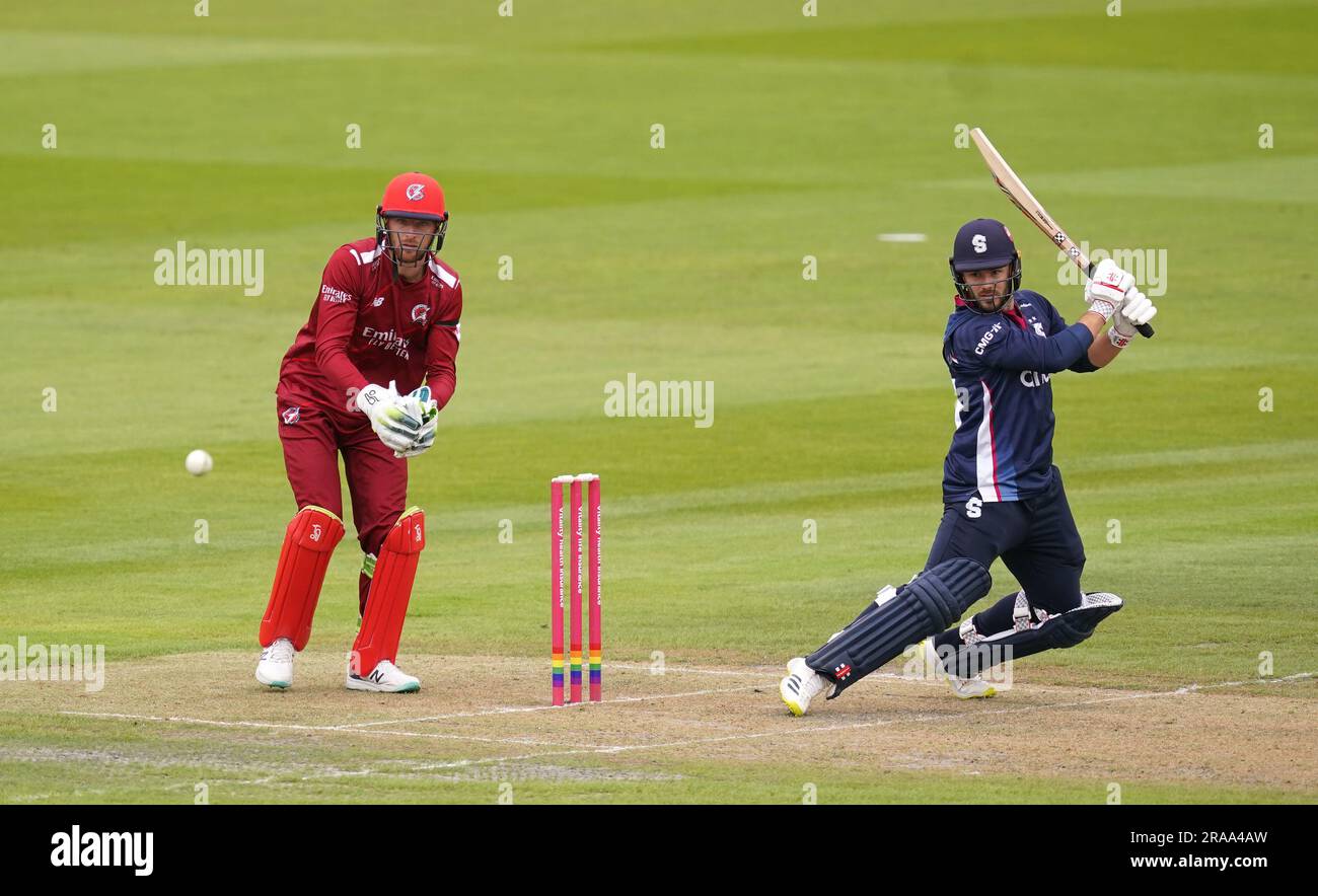 Northampton Steelebacks' Lewis McManus bats during the Vitality Blast ...