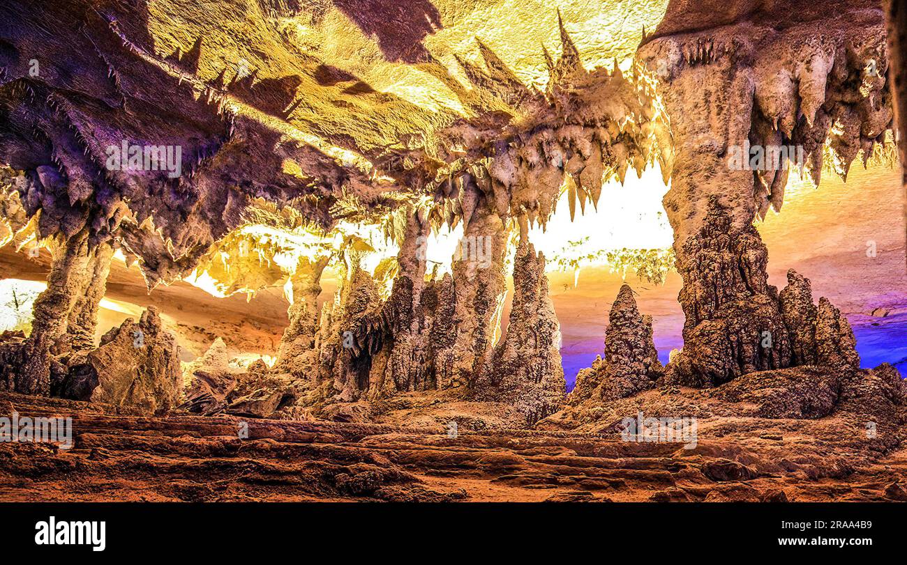 The Tham Kong Lo caves Stock Photo - Alamy