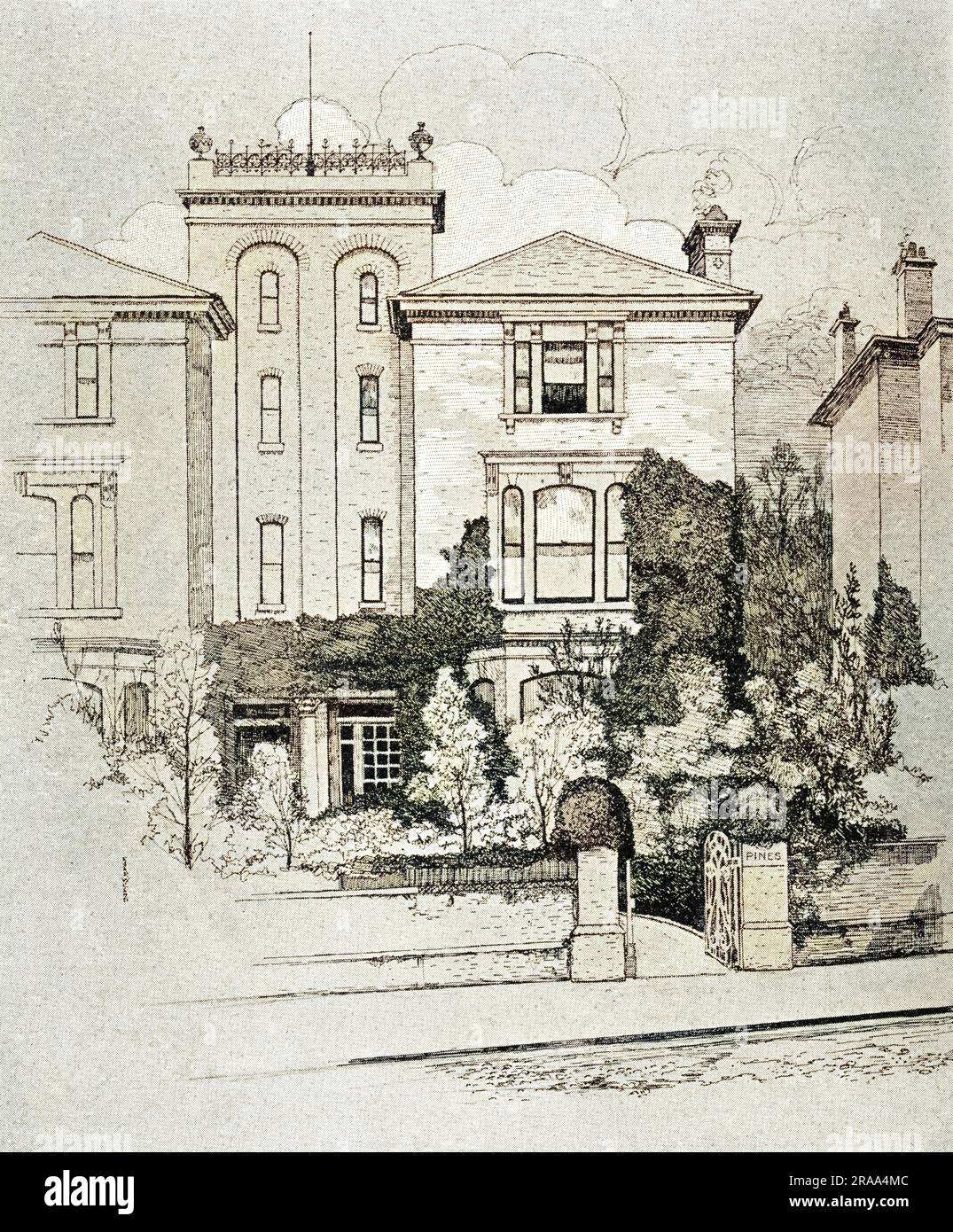 The house in Putney which Swinburne shared with Watts- Dunton. Date ...