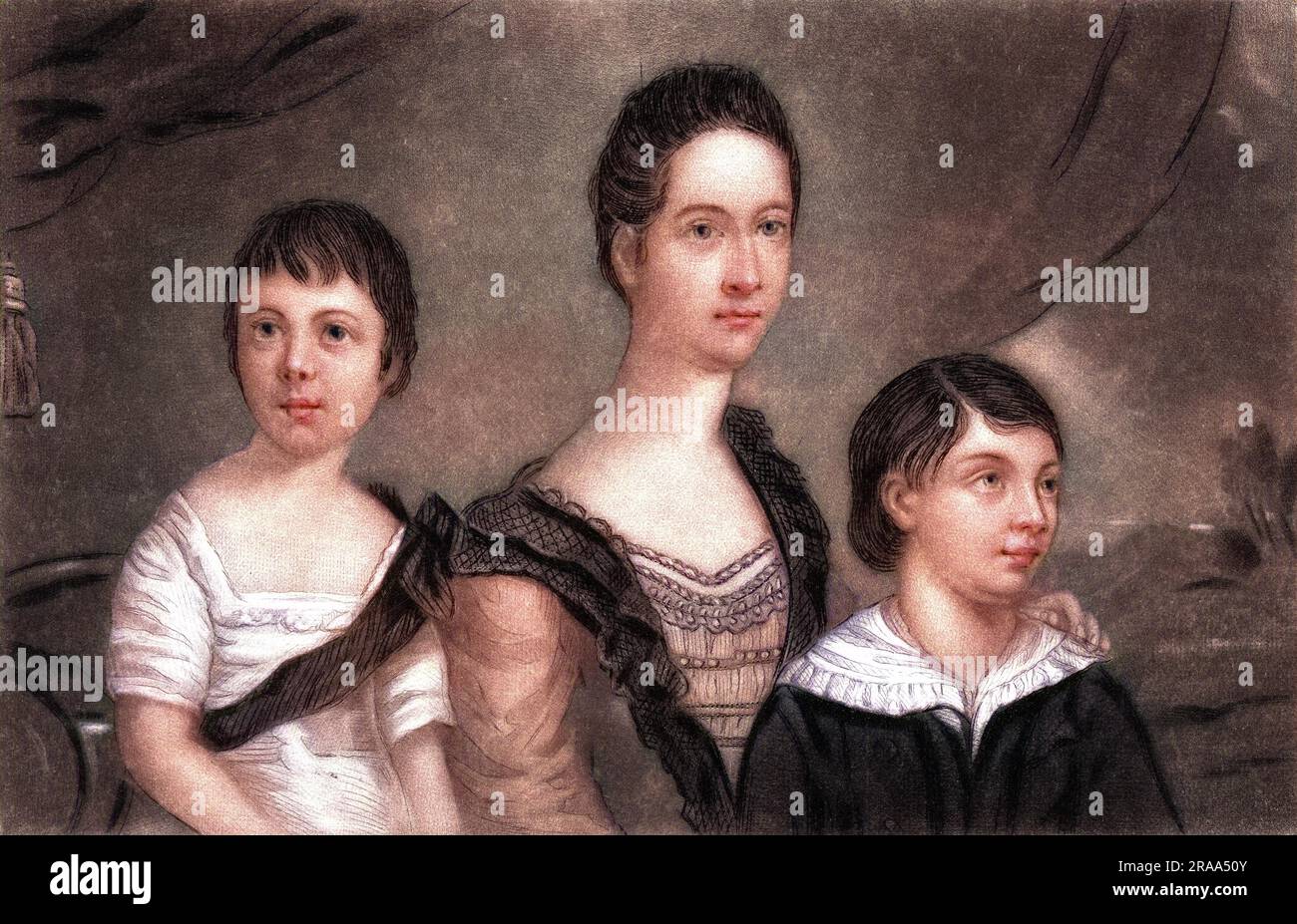 THEOBALD WOLFE TONE, Irish patriot (on left) as a boy, with his mother ...