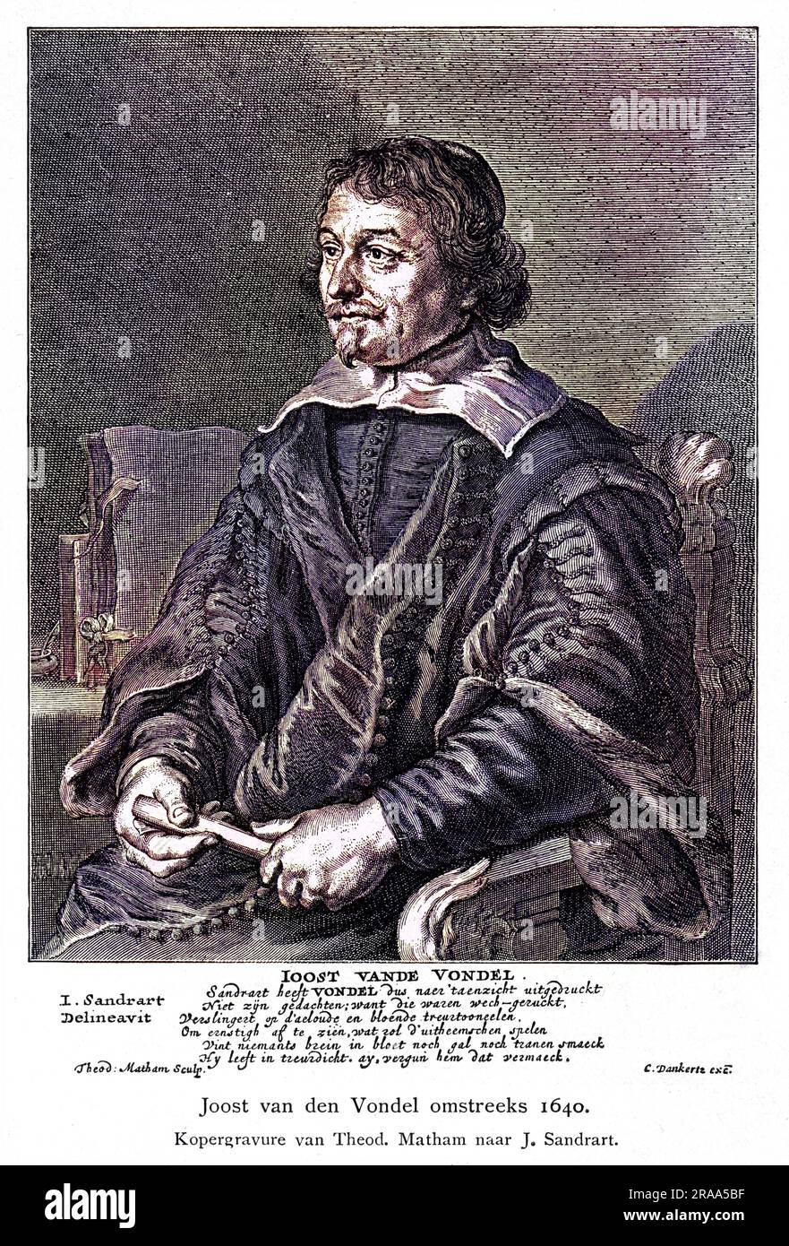 JOOST VAN DEN VONDEL Dutch poet in 1640 Date: 1587 - 1679 Stock Photo ...