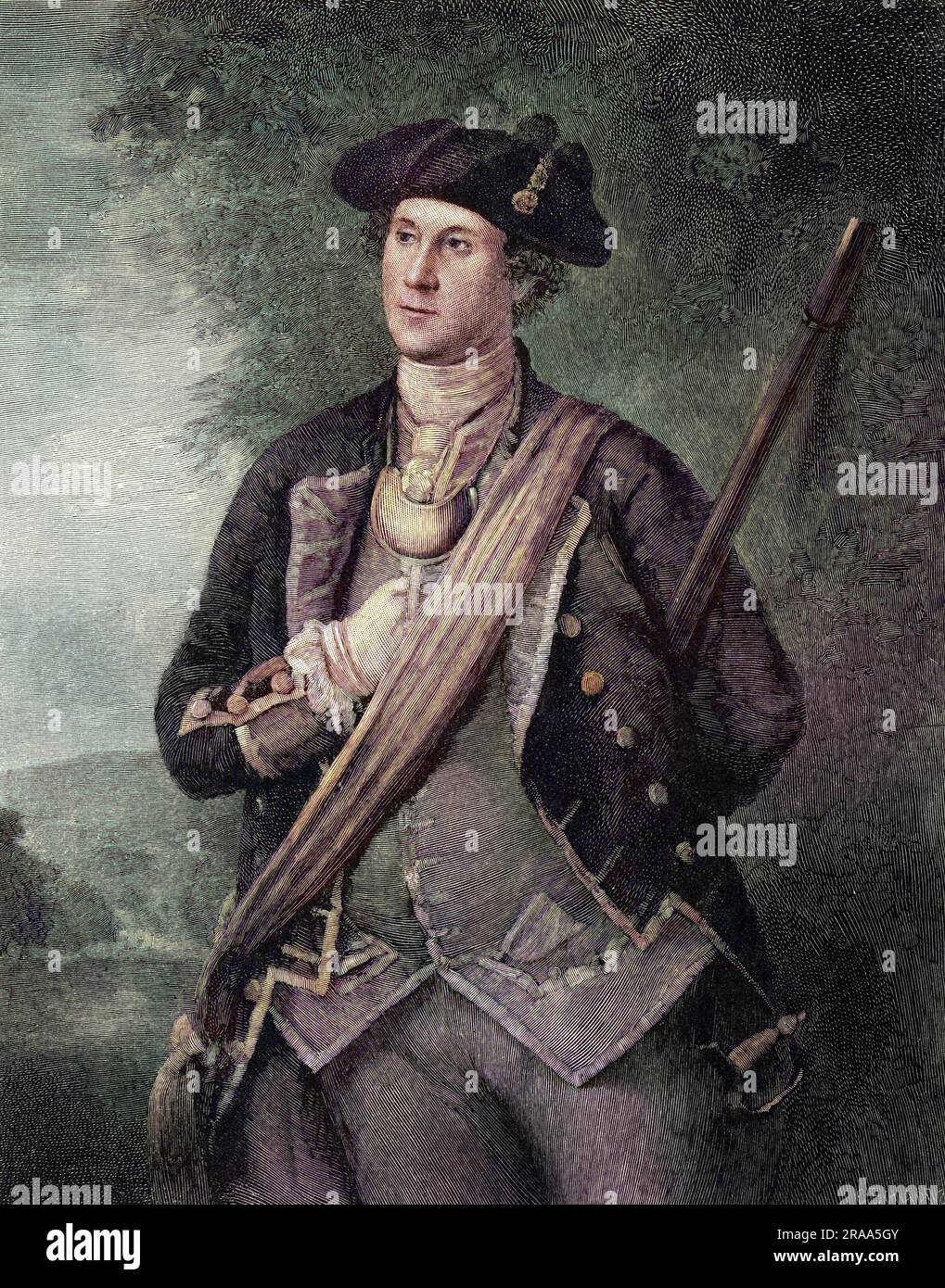GEORGE WASHINGTON as a soldier in 1772 Date: 1732-1799 Stock Photo - Alamy