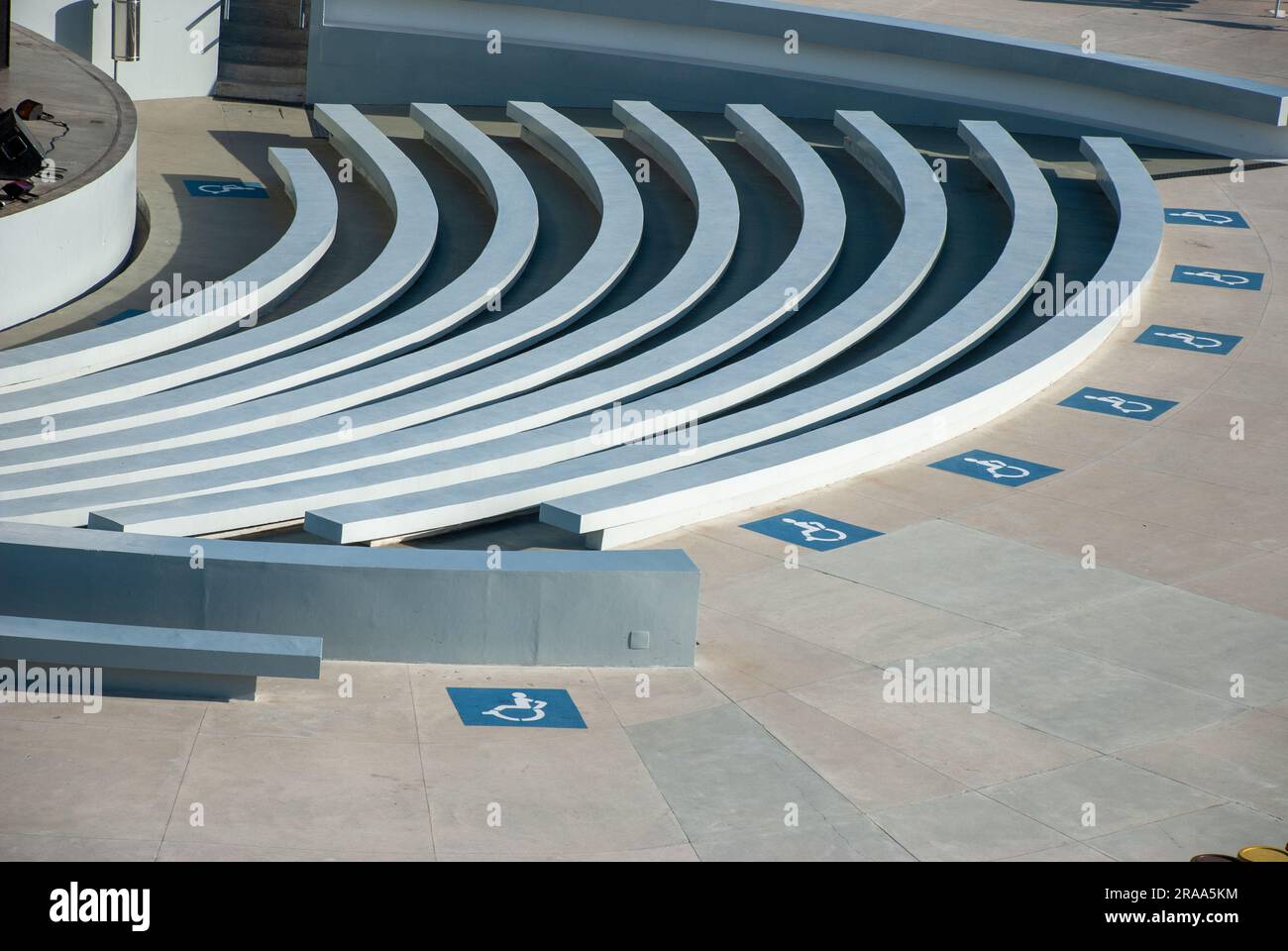Amphitheater seating at Cabo Branco Station, with designated spaces for ...