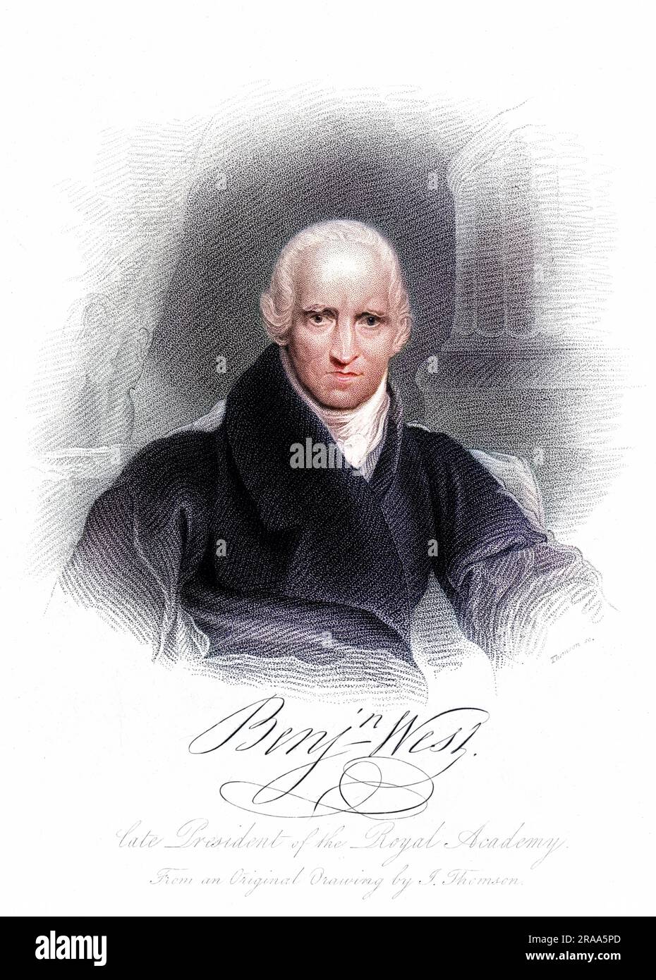 Benjamin west american artist his autograph date hi-res stock ...