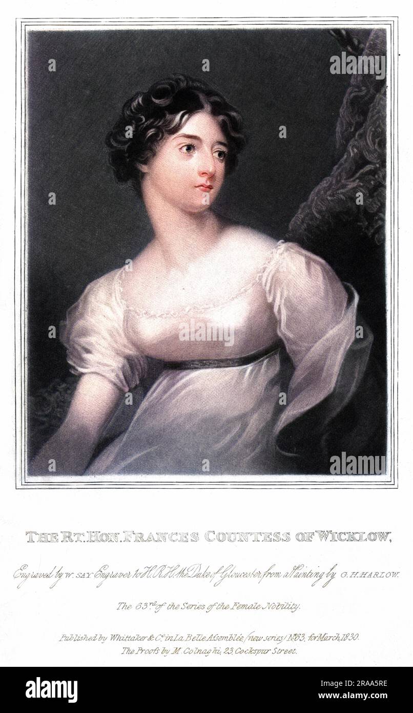 CECIL FRANCES (nee Hamilton) countess of WICKLOW wife of William Howard ...