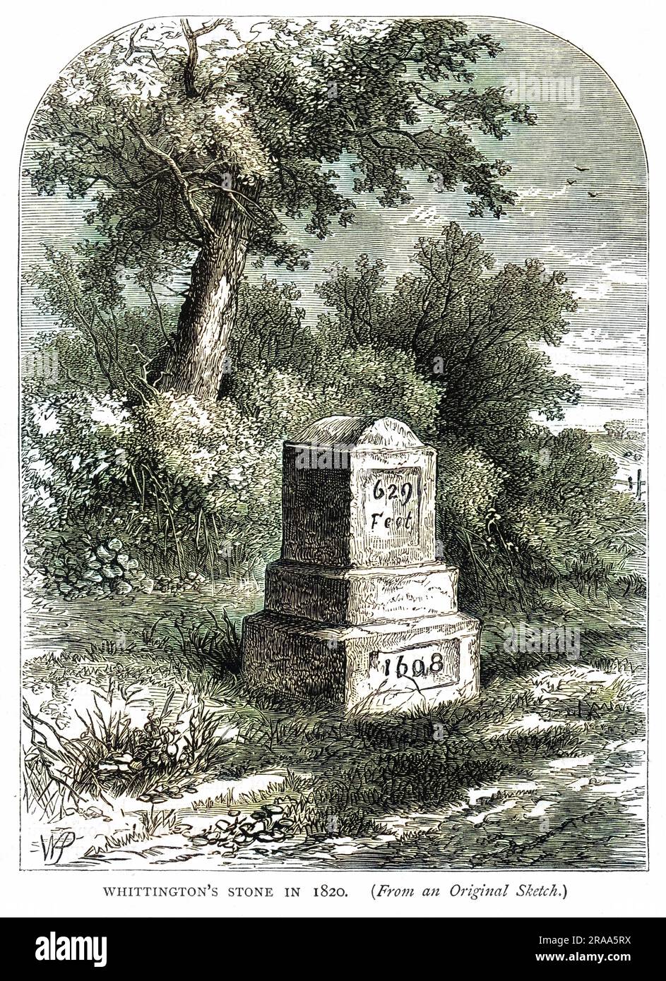 The milestone at which Richard Whittington turned back towards London ...