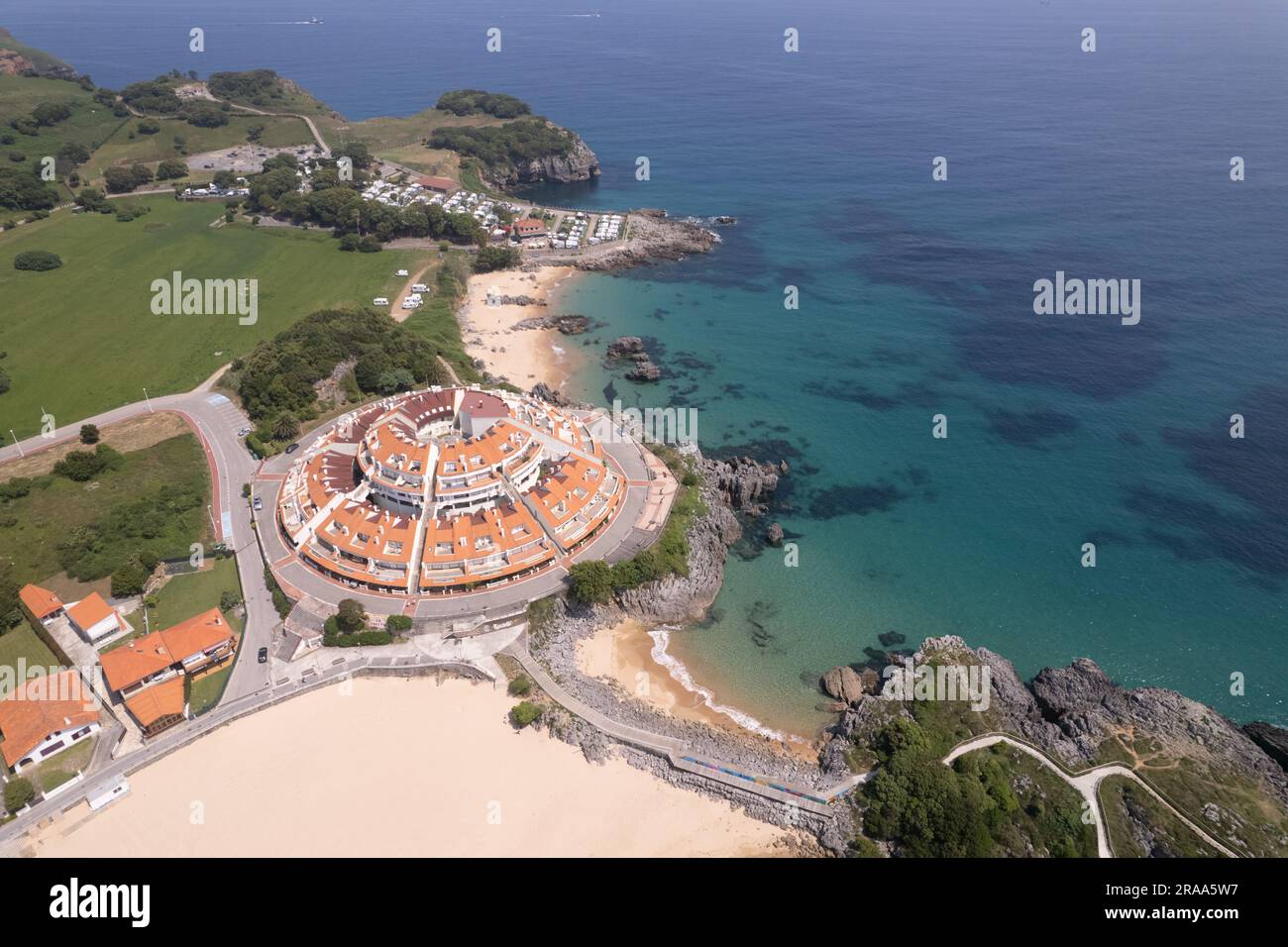 Aerial view of spanish coast in Noja on north Spain Stock Photo - Alamy
