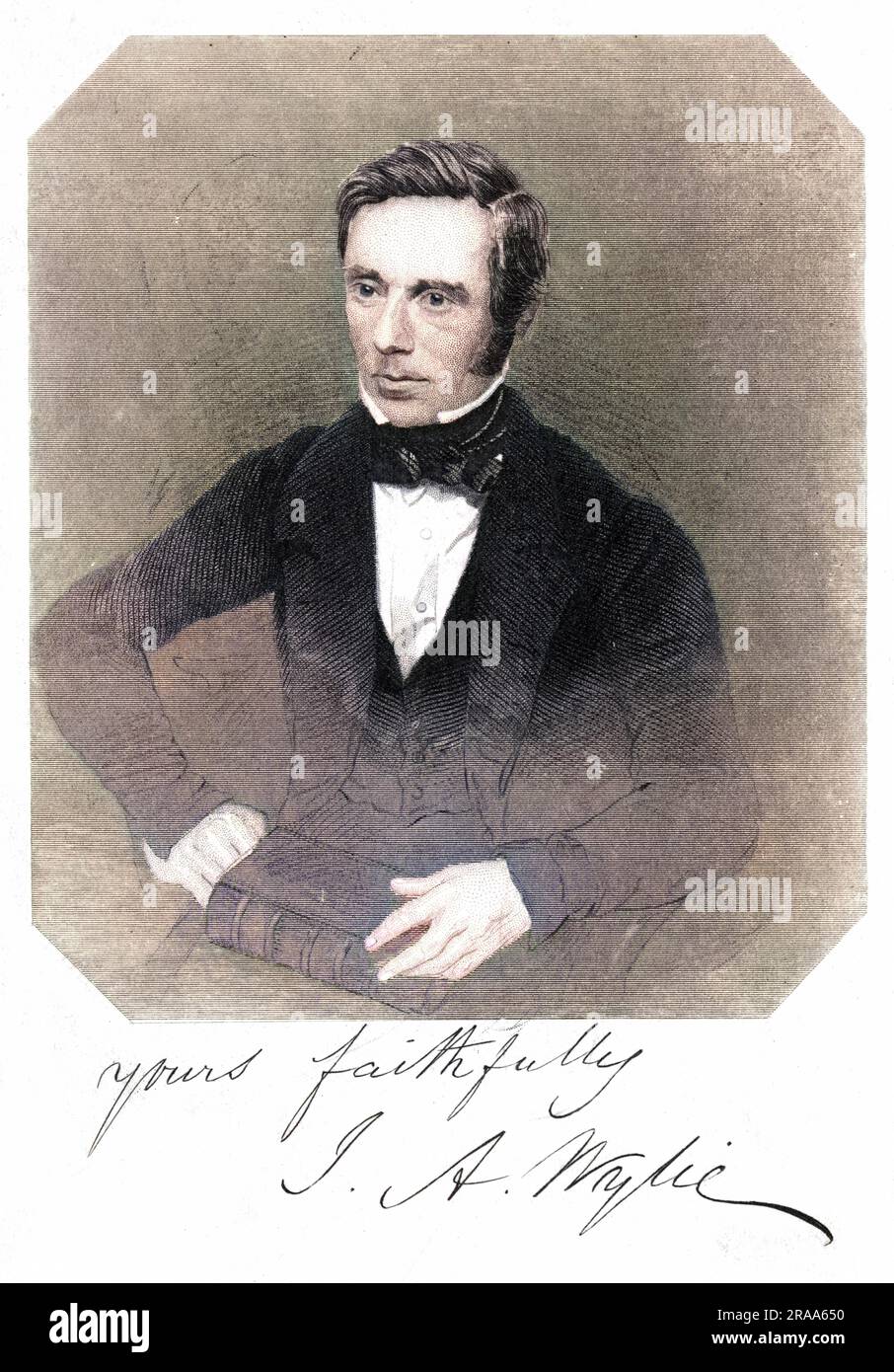 JAMES AITKEN WYLIE Scottish writer with his autograph Date: 1808 - 1890 Stock Photo - Alamy