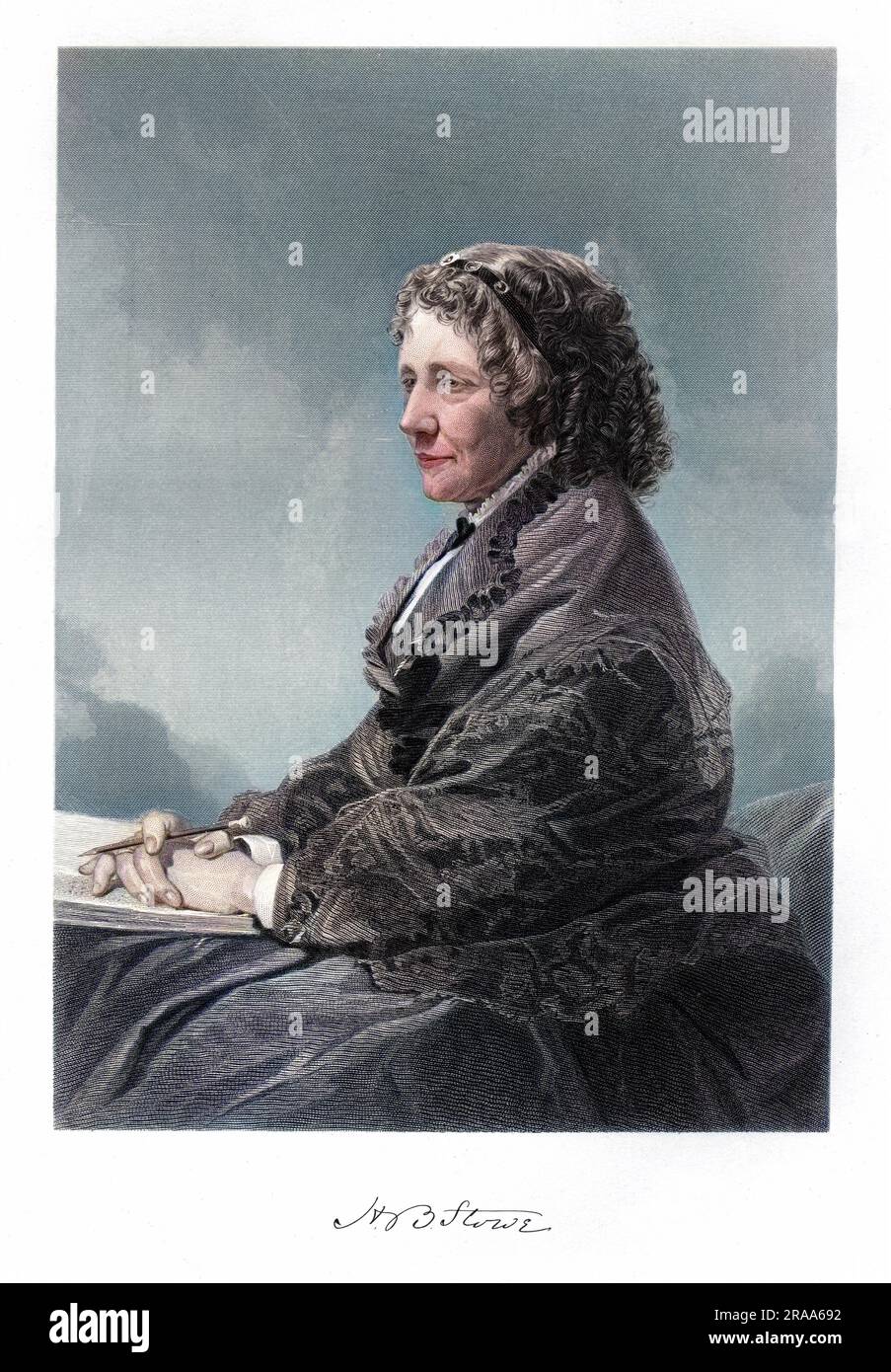 HARRIET BEECHER STOWE (1811 - 1896), American author, best known for 'Uncle Tom's cabin', but ...