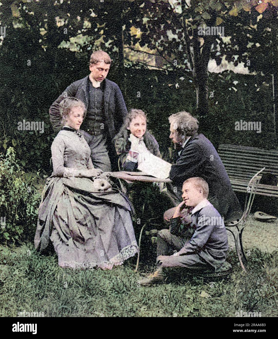 GUSTAVE EIFFEL French engineer, photographed en famille in 1882. Date ...