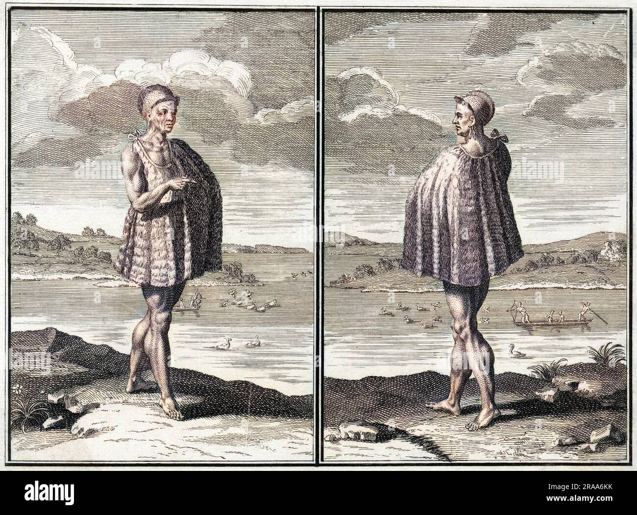 A native Virginian priest, seen from the right and from the left. Date ...