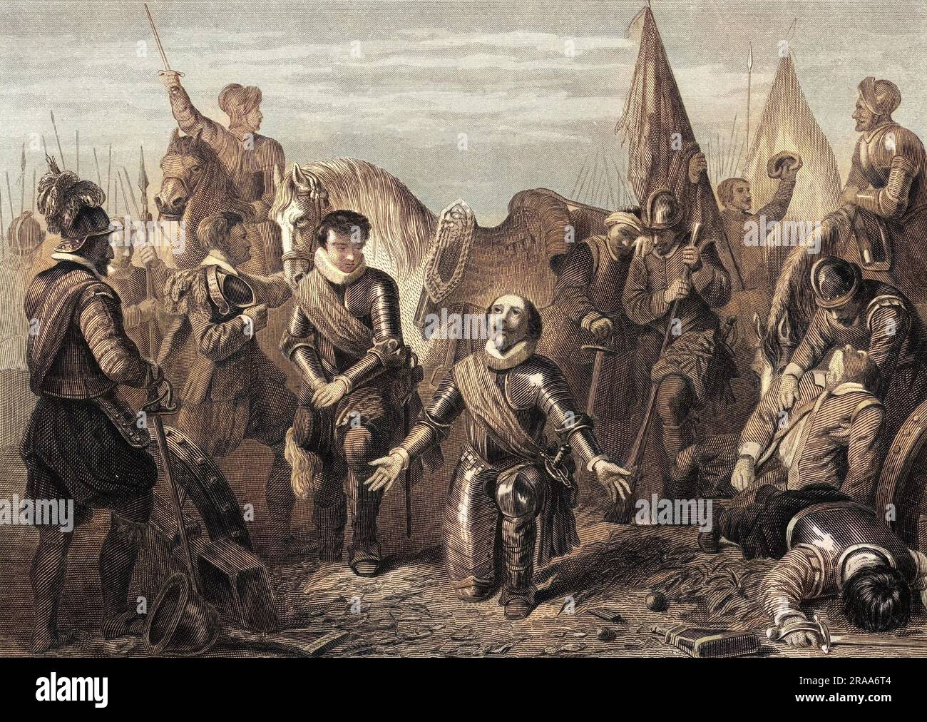 After the battle : Dutch general Maurits van Nassau is surprised by ...