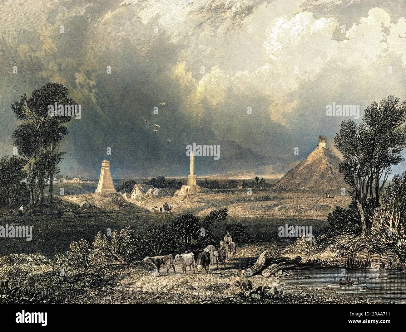 The plains of Waterloo, scene of Napoleon's last battle and Wellington ...