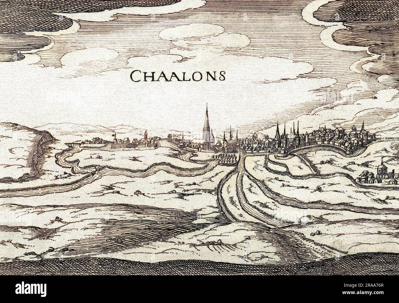 A distant view of Chalons (here spelt Chaalons). Date: 17th century ...