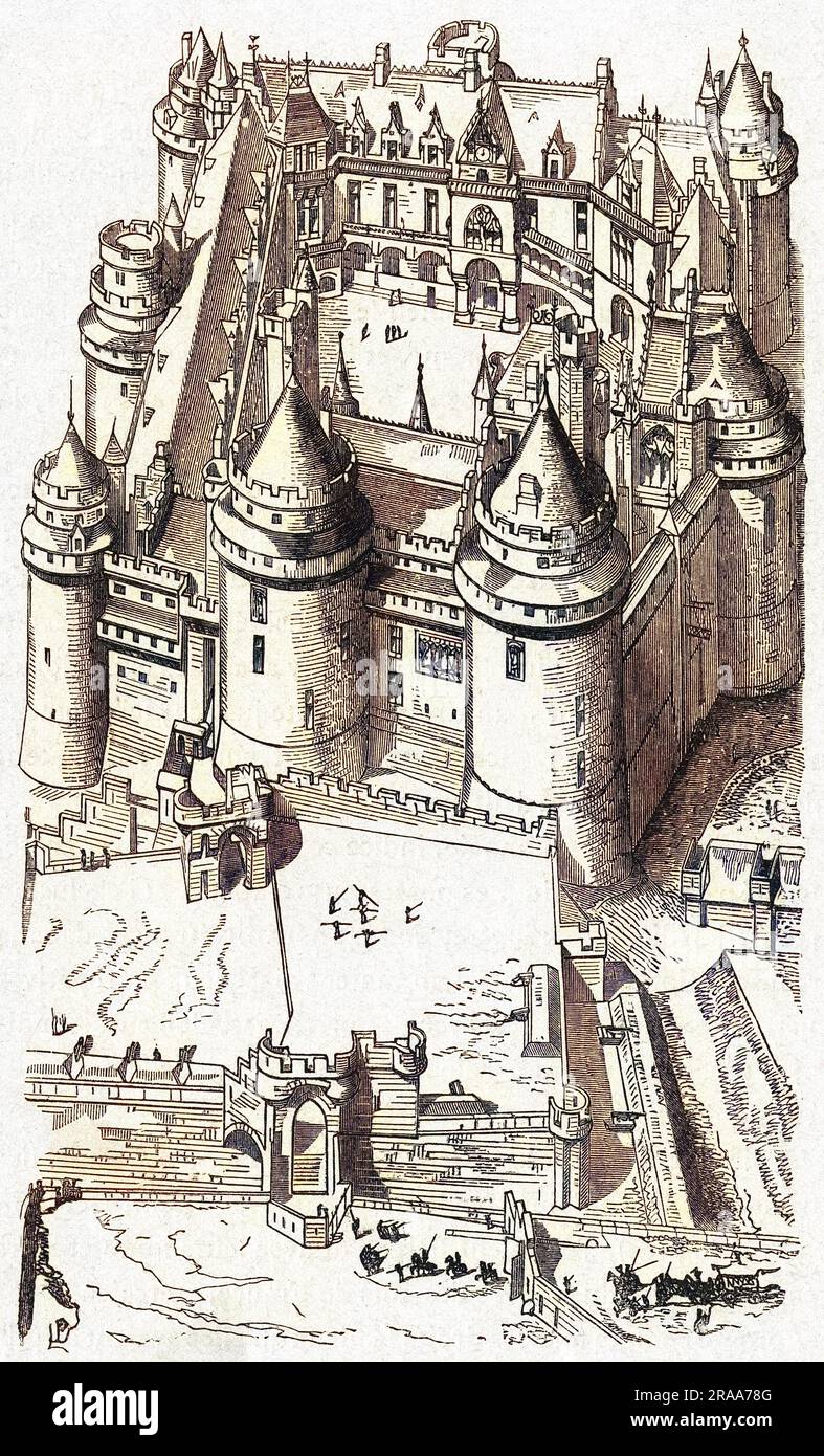 The chateau de Pierrefonds,in la foret de Compiegne, Picardie, after ...