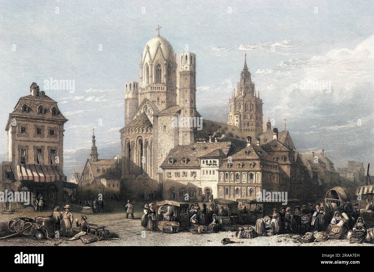 The cathedral and market-place Date: circa 1836 Stock Photo - Alamy