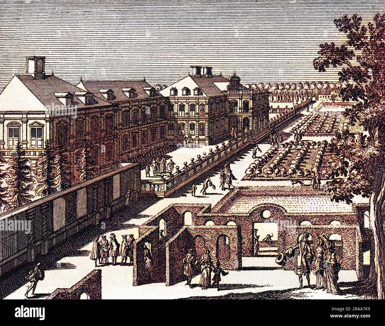 The castle and gardens at Rijswijk (Ryswick) where peace was agreed ...