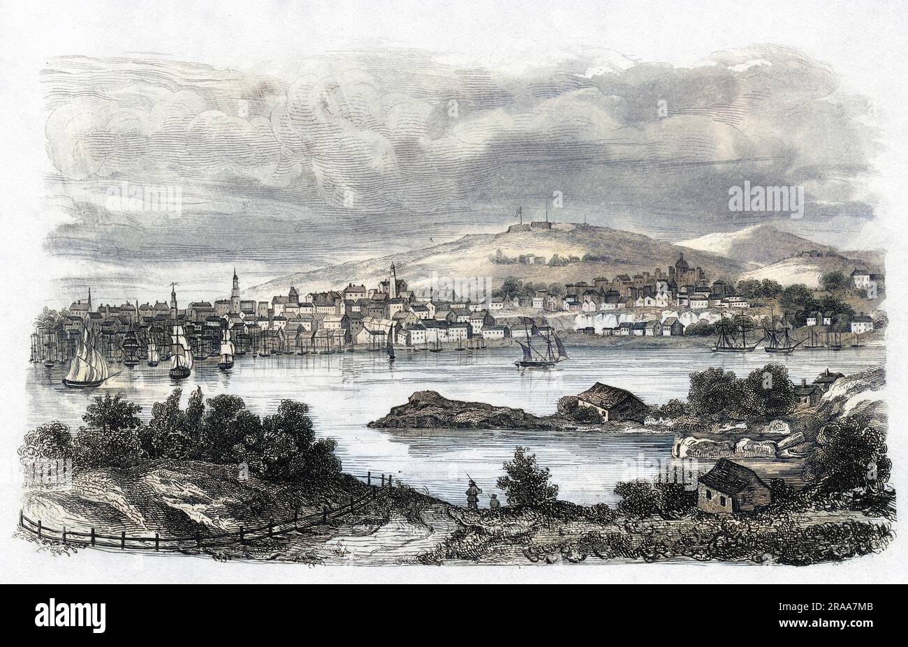 General view of the harbour. Date: circa 1850 Stock Photo - Alamy