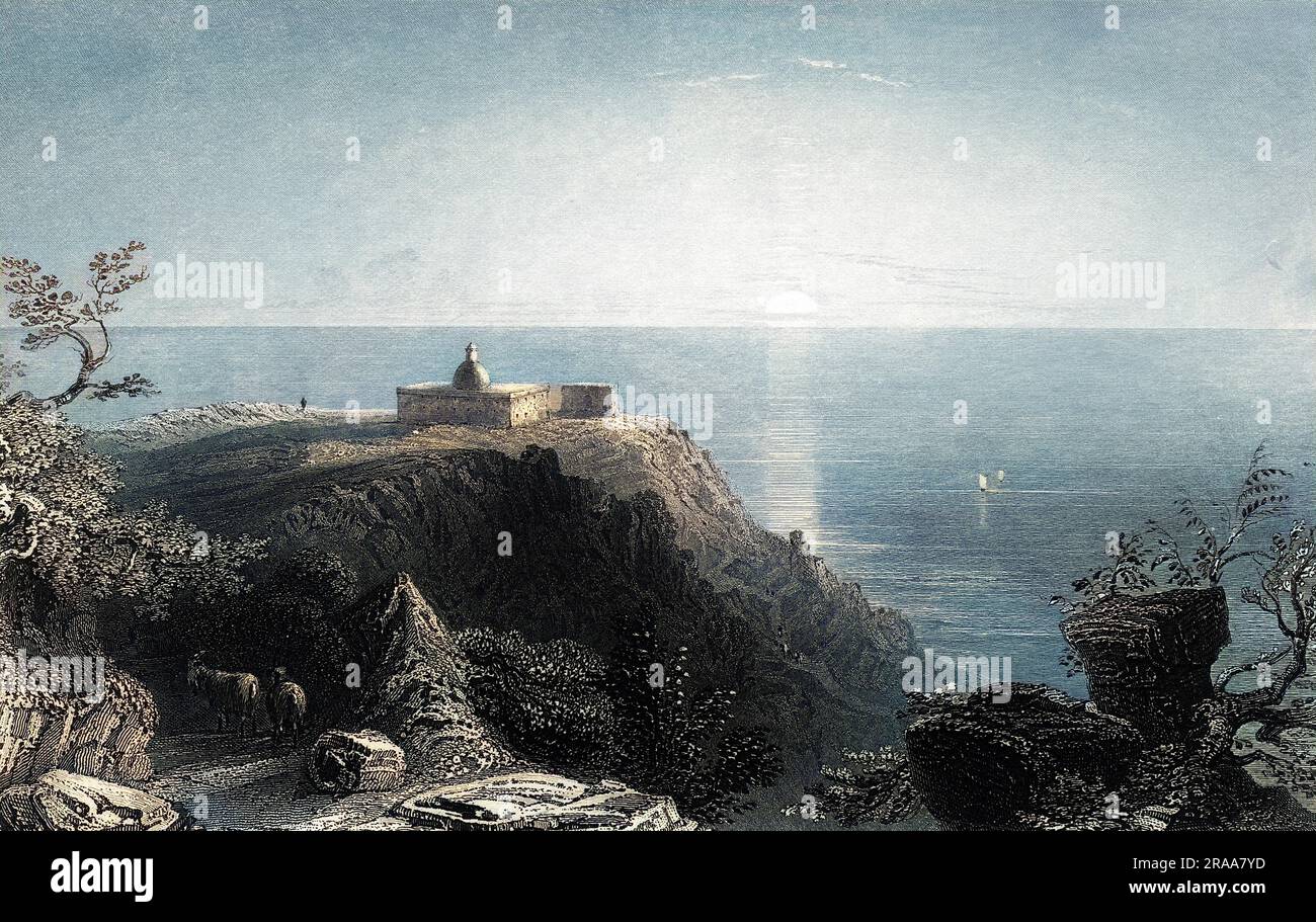 The summit of Mount Carmel, near Haifa. Date: circa 1835 Stock Photo ...