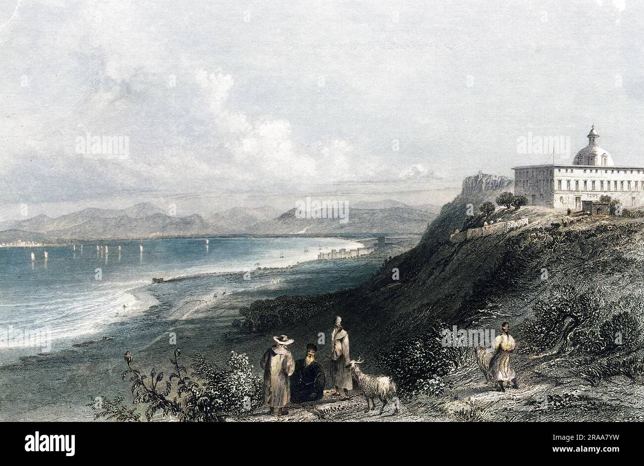 The convent on Mount Carmel, looking towards Haifa. Date: circa 1835 ...