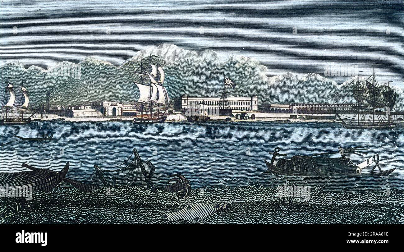 Fort William, the British establishment at Calcutta. Date: late 18th ...