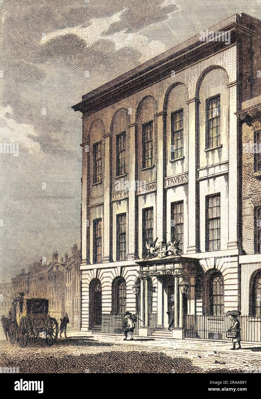 The City of London Tavern in Bishopsgate Street. Date: circa 1800 Stock ...