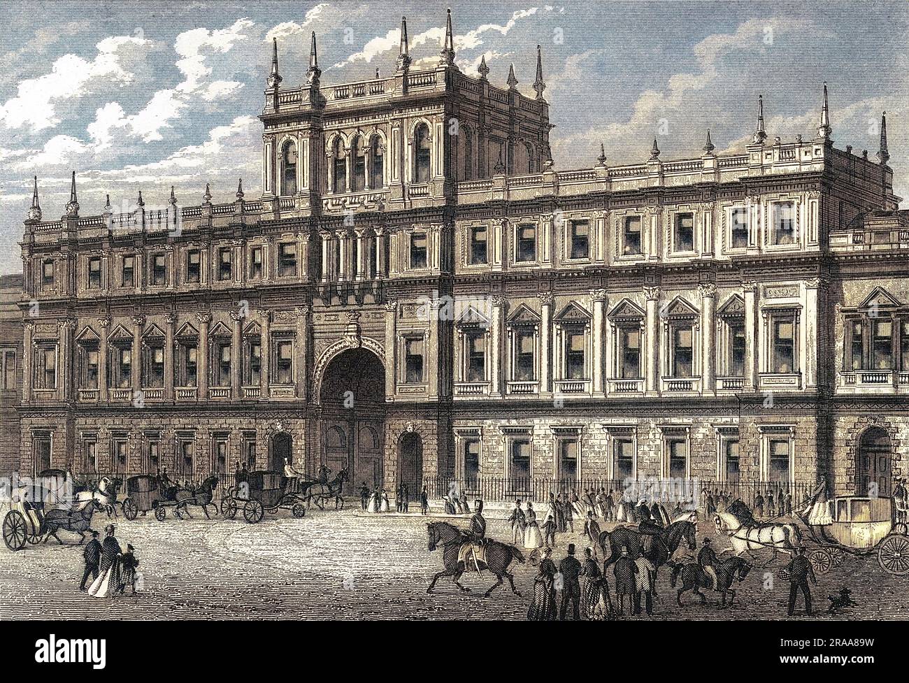 The present home of the Royal Academy, as it stood in the mid 19th ...