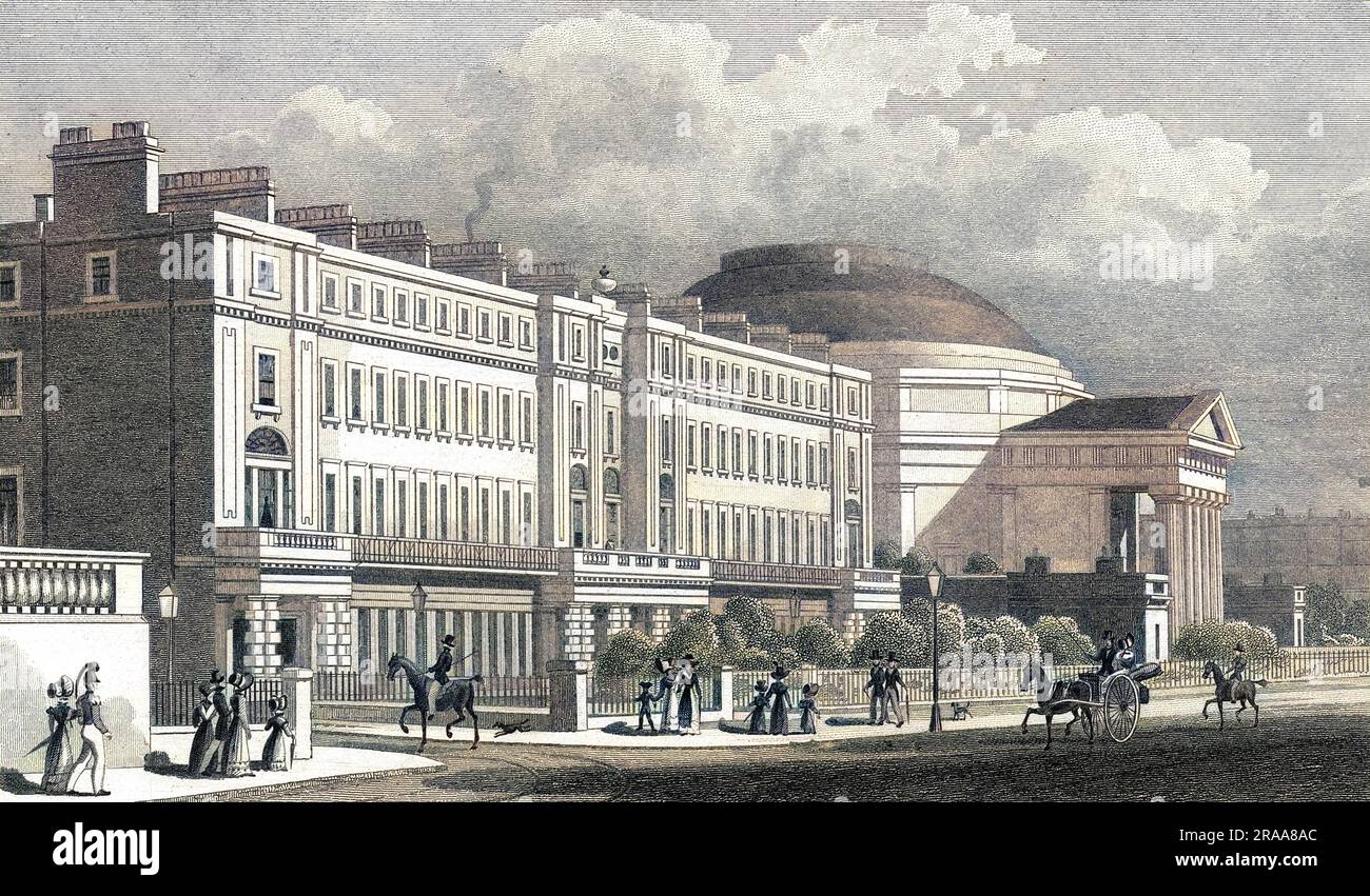 The Coliseum and adjoining buildings, Regent's Park. Date: 1826 Stock ...