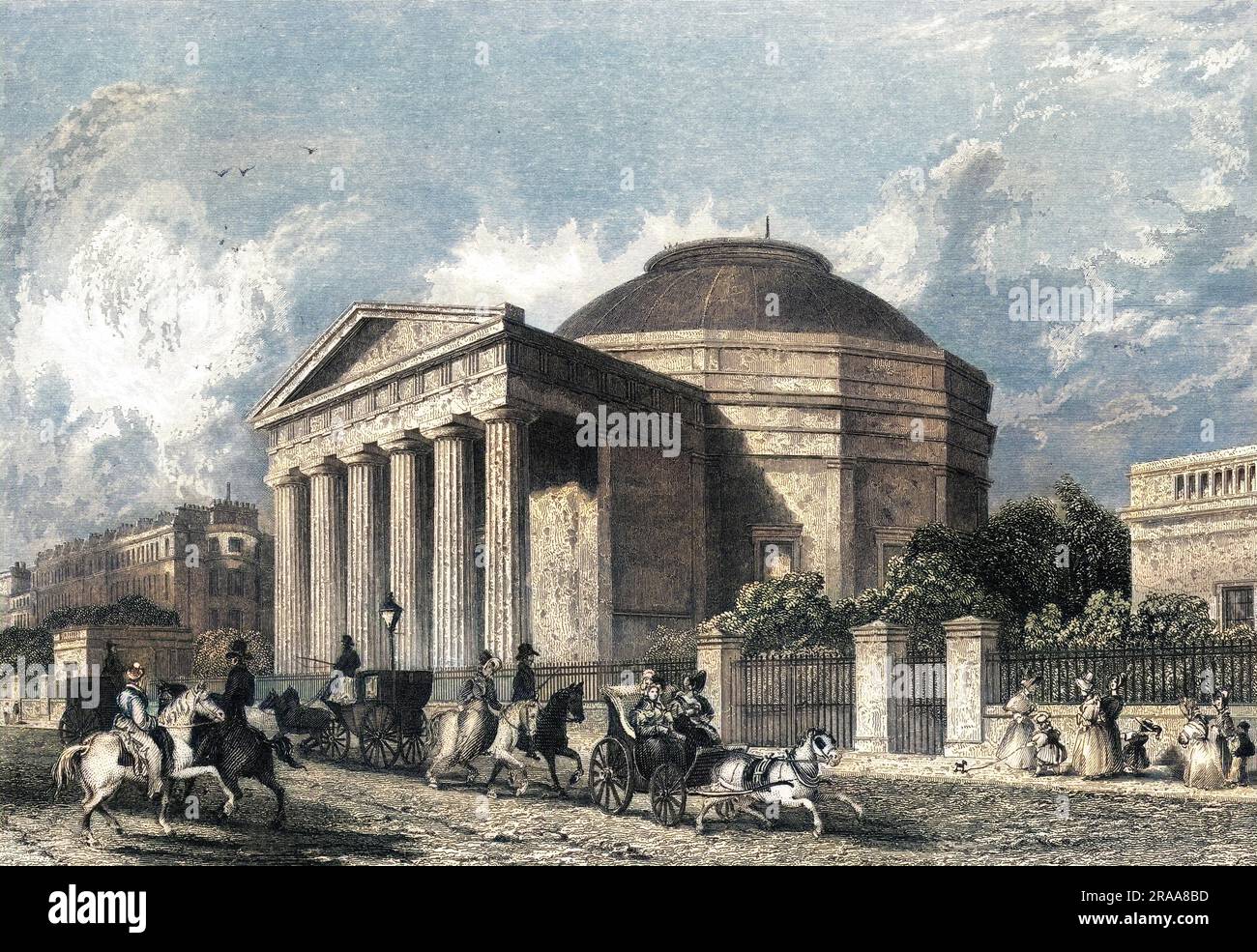 The street thronged with visitors to the Coliseum, Regent's Park. Date ...