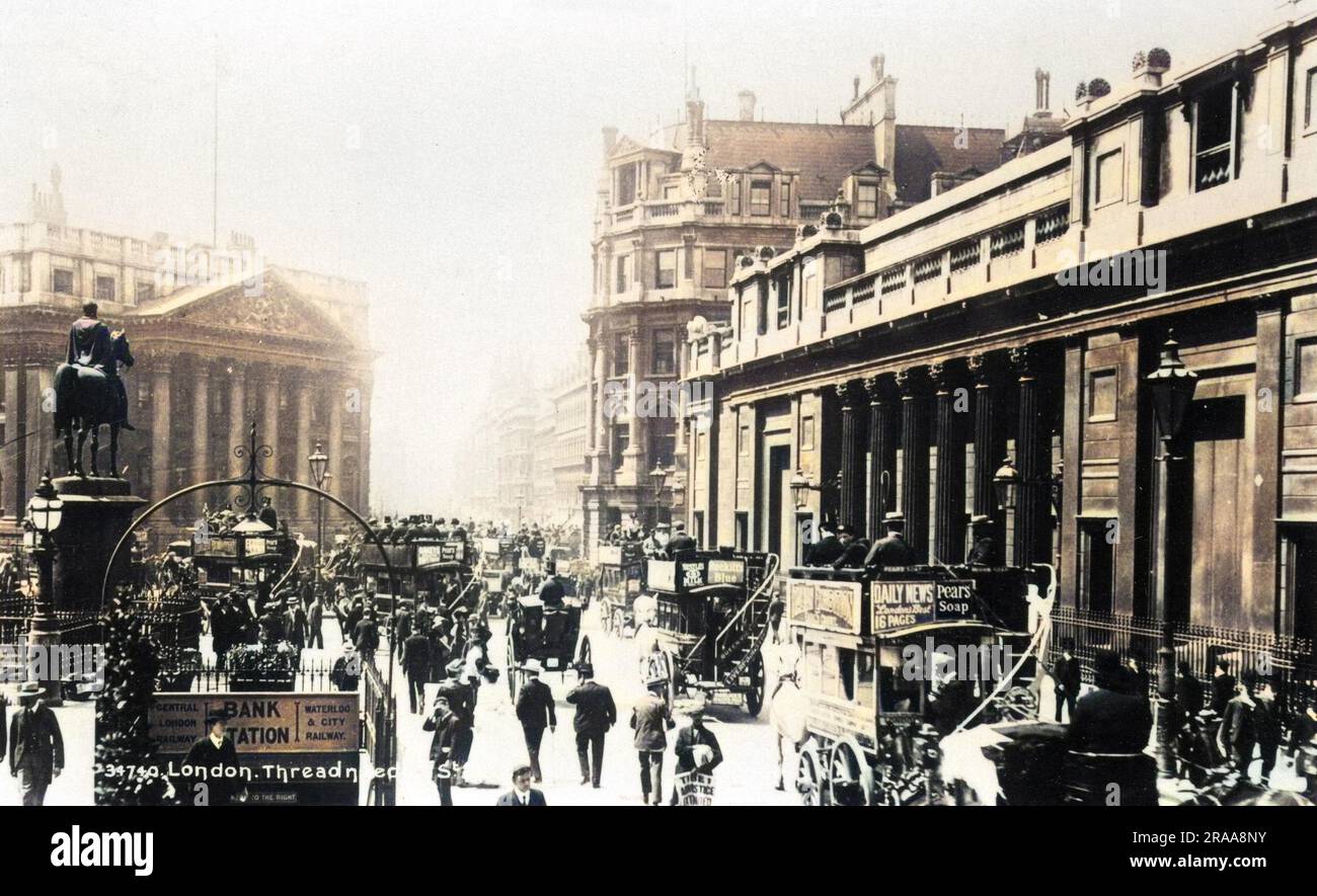 The heart of the City of London's financial district. Date: circa 1900 ...
